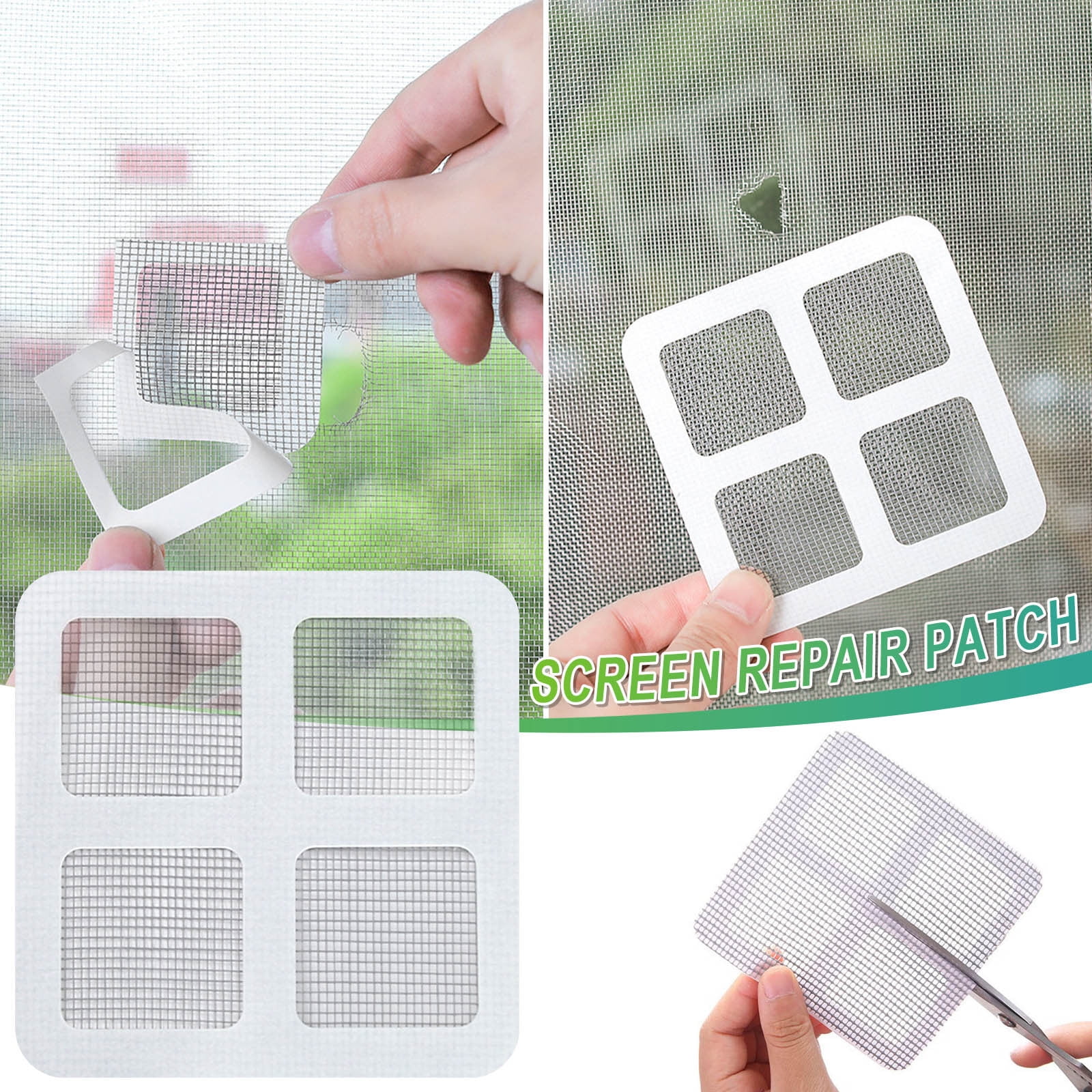 Teissuly 2pcs Window Screen Repair Patches Kit, Self Adhesive Screen ...