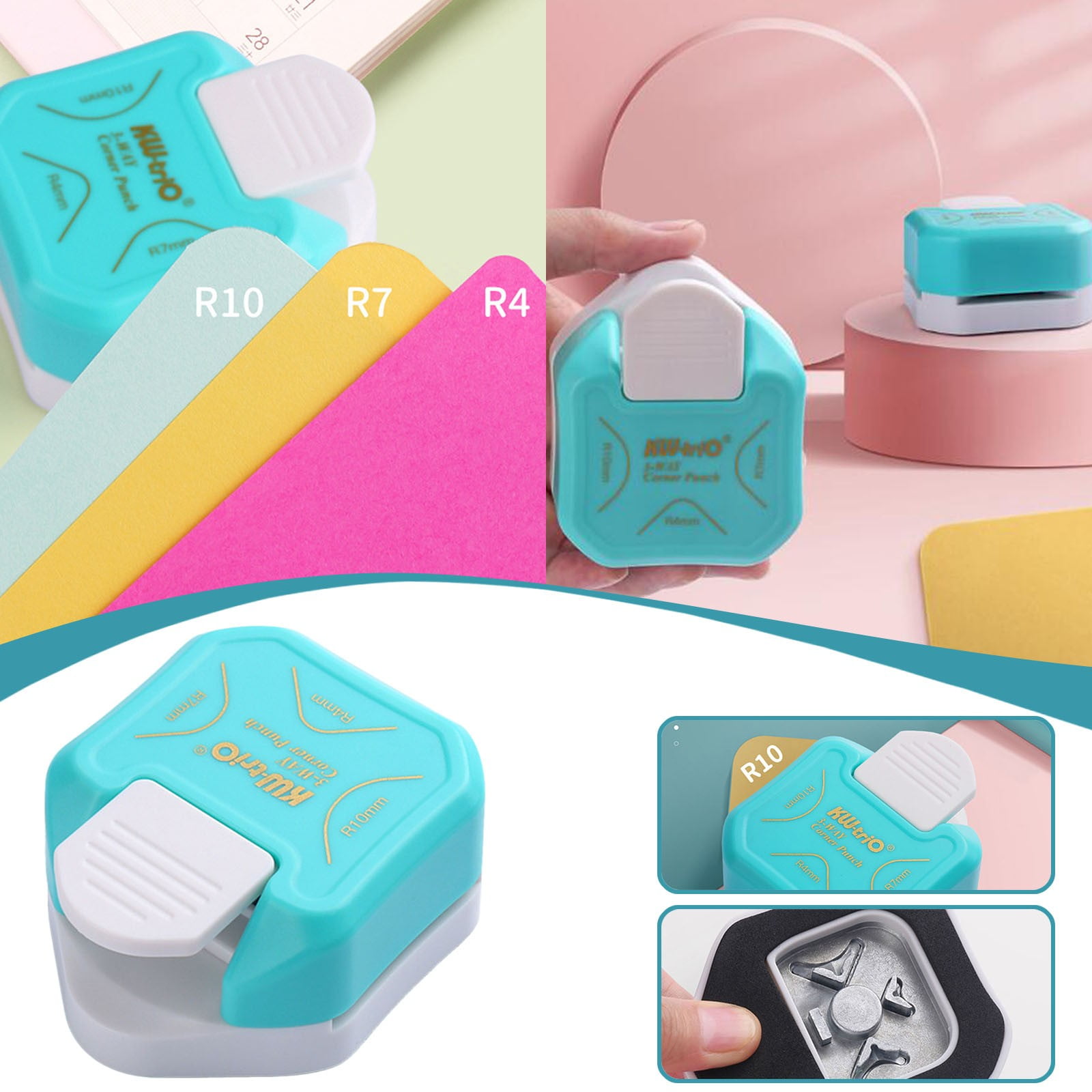 Teissuly 3 in 1 Corner Rounder Punch 3 Way Corner Cutter for Paper ...