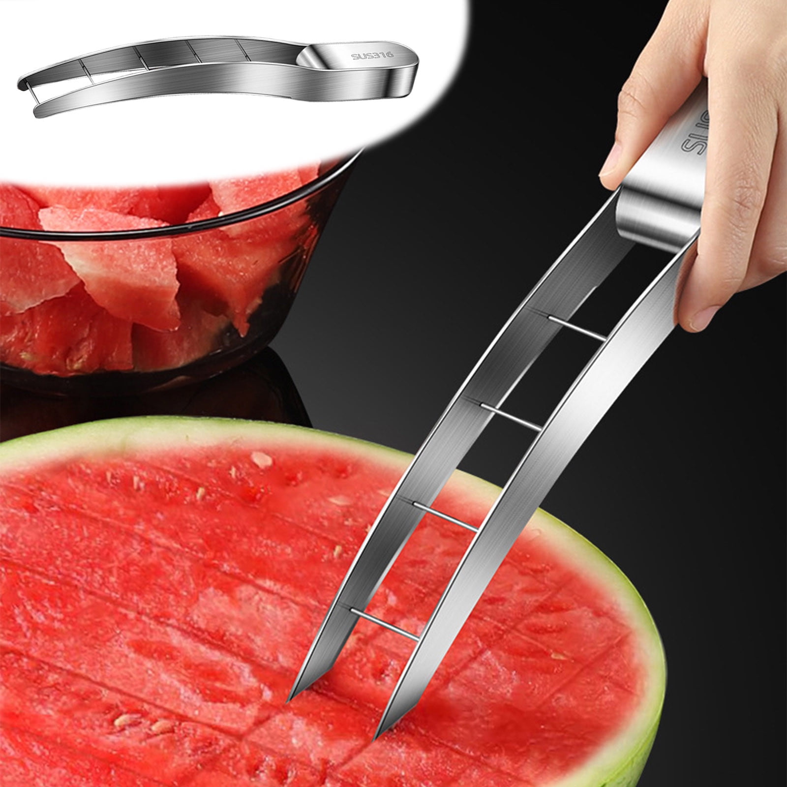 Teissuly 316 Stainless Steel Watermelon Slicing Tool Watermelon Eating ...