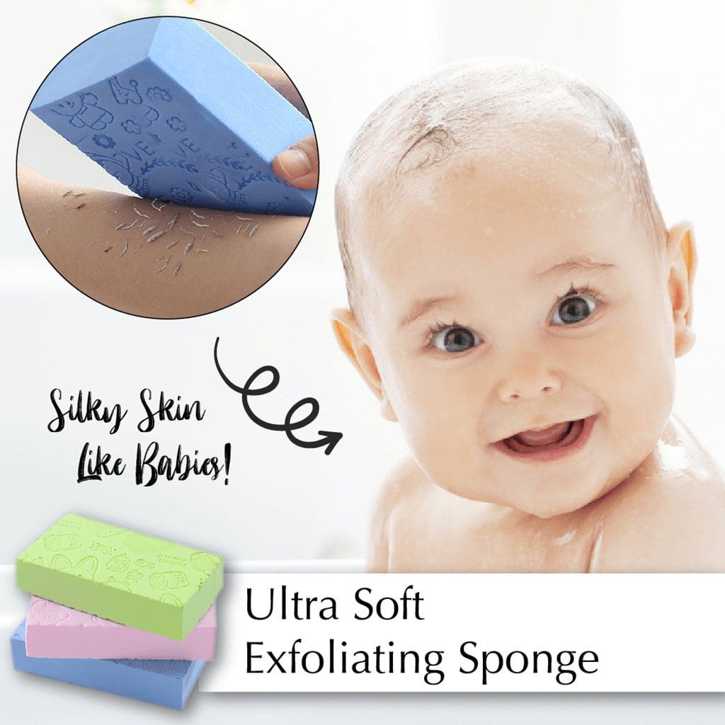 Teissuly 3pcs Ultra Soft Exfoliating Sponge,Bath Sponge for Kids and ...