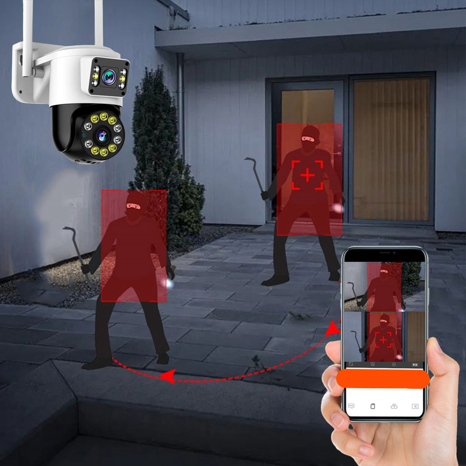 Teissuly 4MP Wifi IP Camera Zoom Outdoor Wireless Security Camera 4K ...