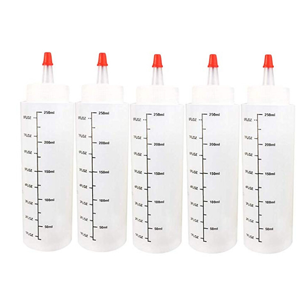 Teissuly 5 Pcs Plastic Needle-nose Applicator Bottles, 250ml Tip ...