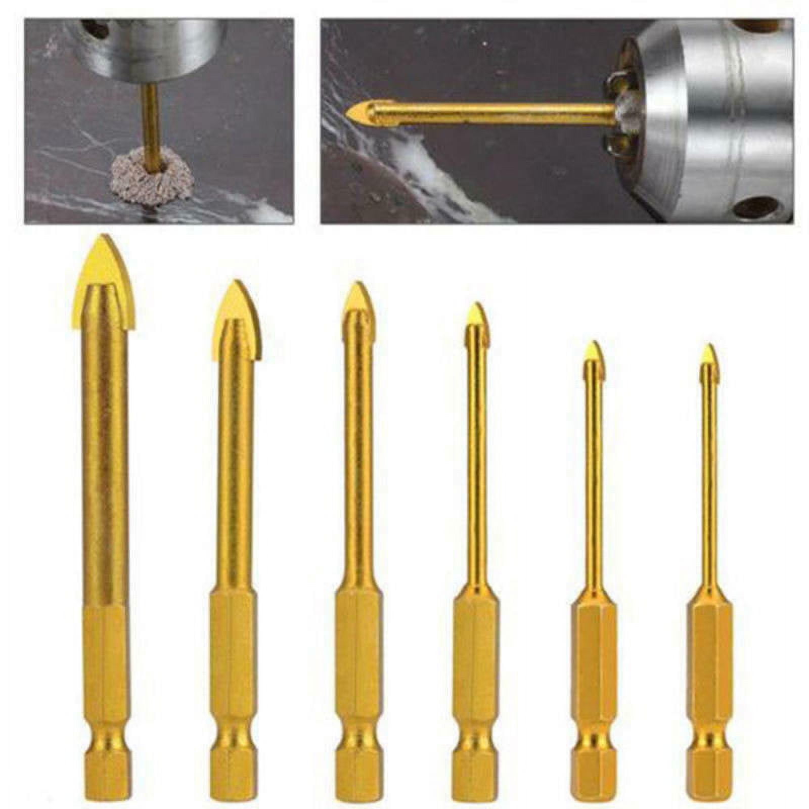 Teissuly 6pcs Glass Drill Bits Set Tile Ceramic Drilling Set 3/4/5/6/8 ...