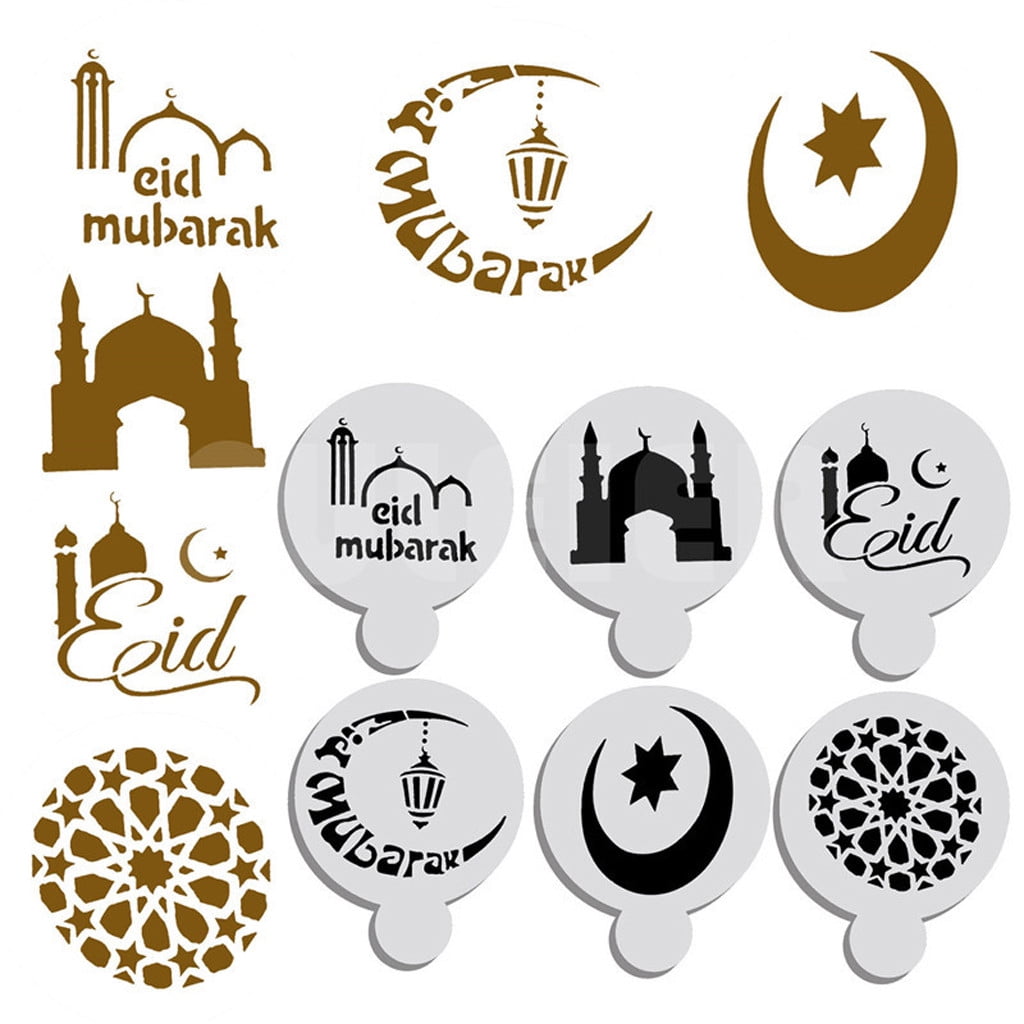 Teissuly 6pcs Ramadan Mubarak festival marking Cake Stencil Decorating ...
