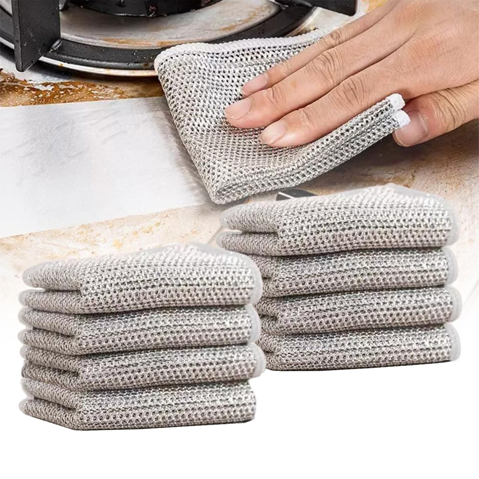 Teissuly 8PC Wet And Dry Multi-Purpose Steel Wire Dish Cloth- New Multi ...