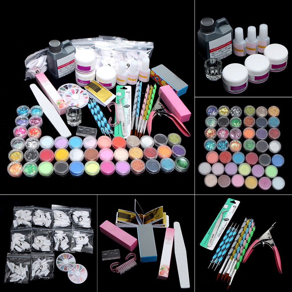 Teissuly Acryic Powder Nail Art Decorations Kit Brush Cuticle Oil Pen Tools 120ml - Walmart.com