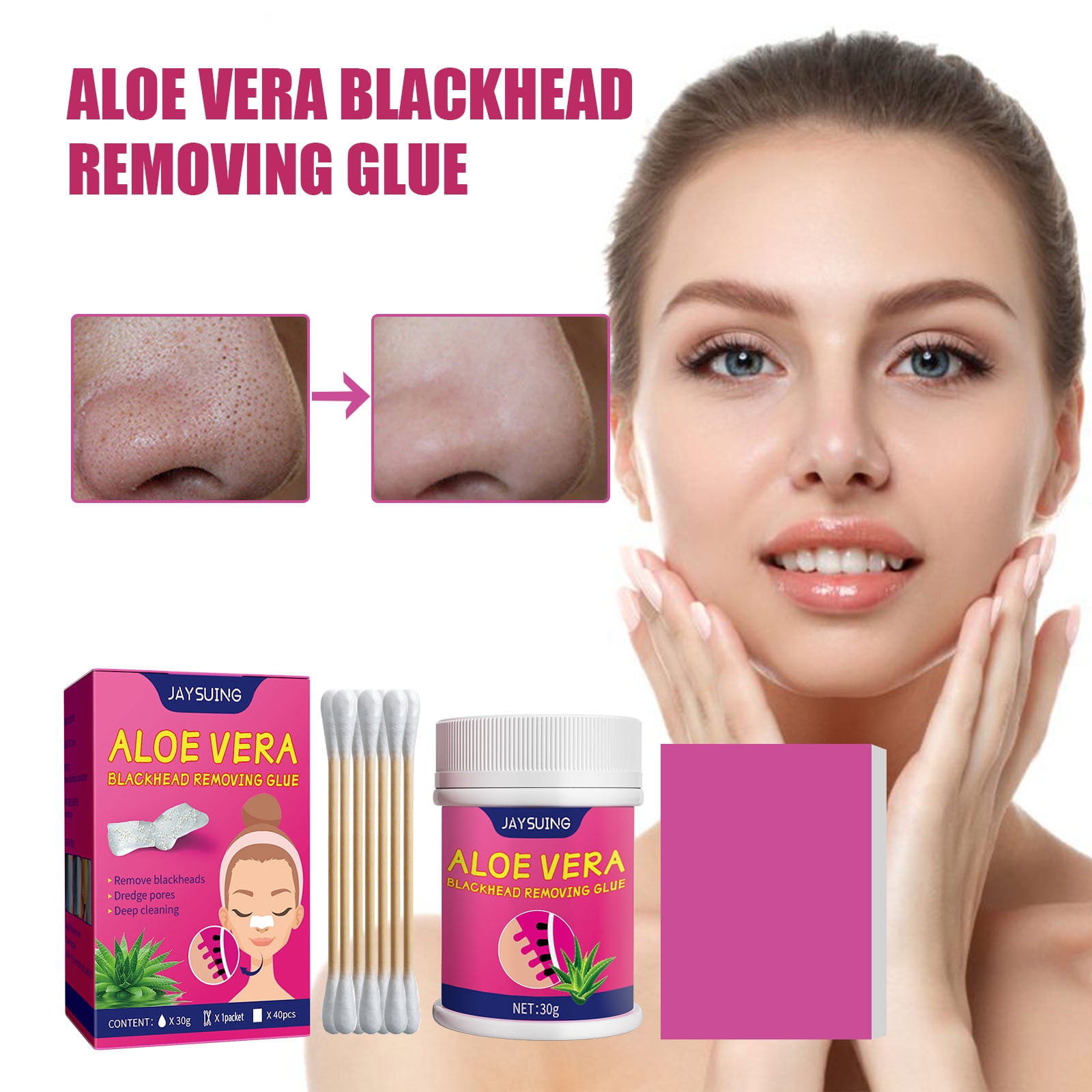 Teissuly Aloe Blackhead Removing Glue Closed Blackhead Cleaning Tear ...