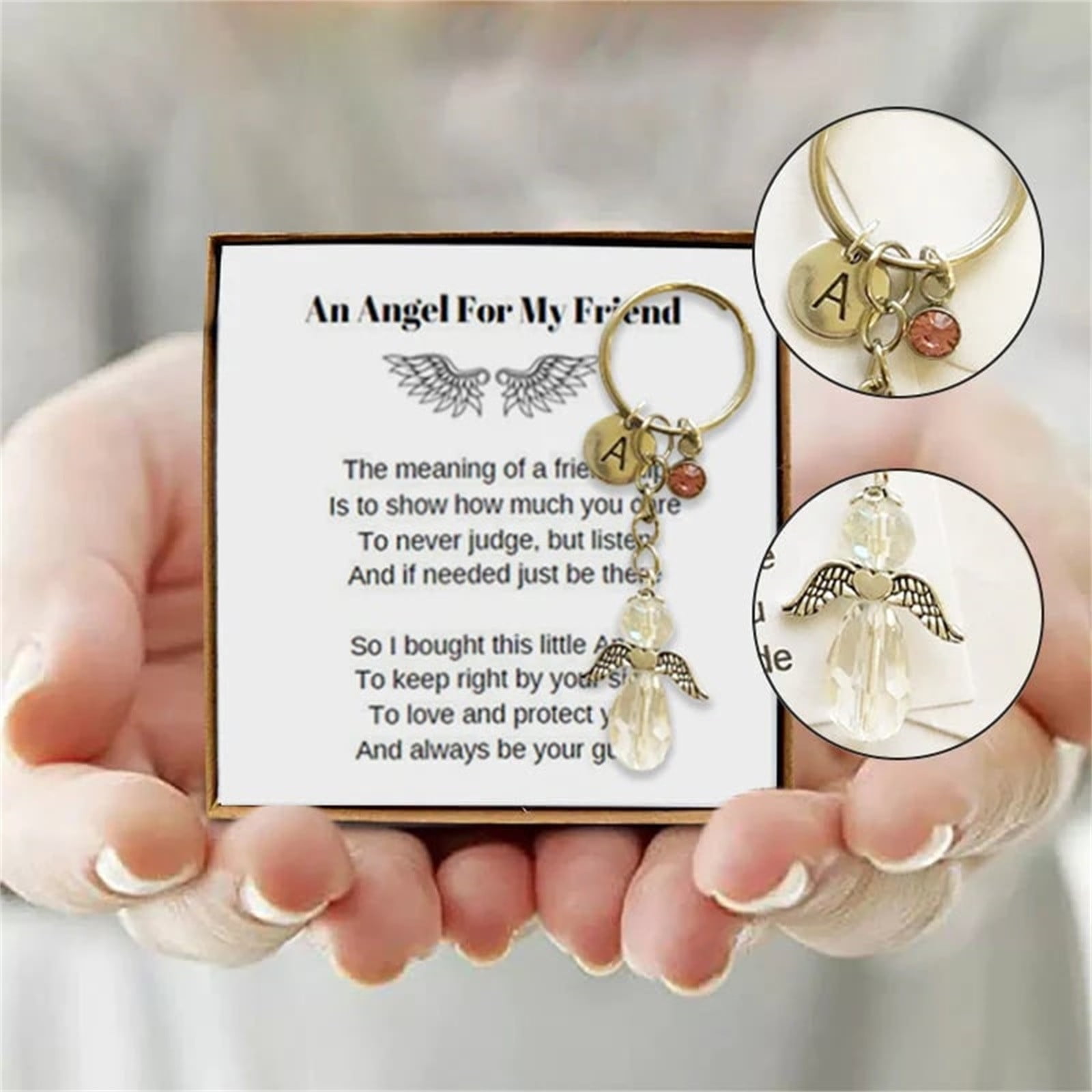 Teissuly Angel Keychain - Best Friend Gift, Friendship Gifts Guardian ...