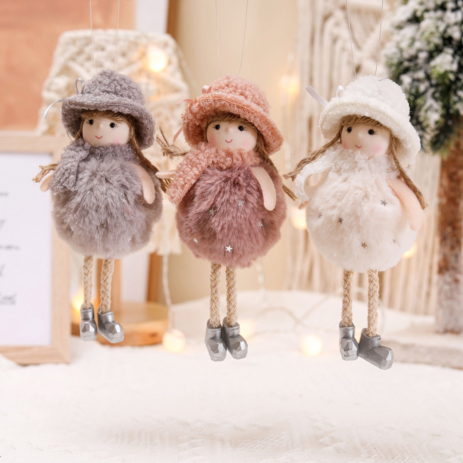 Teissuly Angel-shaped Decorative Feathers Faceless Doll Doll Ornaments ...