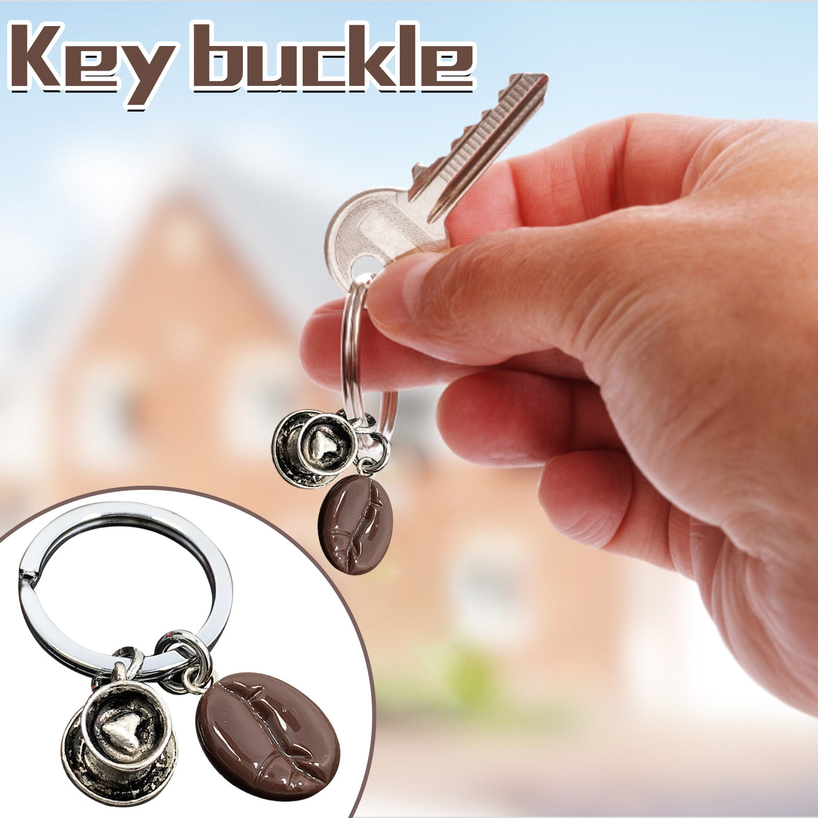 Teissuly Backpack Pendant Heart-Shaped Coffee Cup Resin Coffee Beans ...
