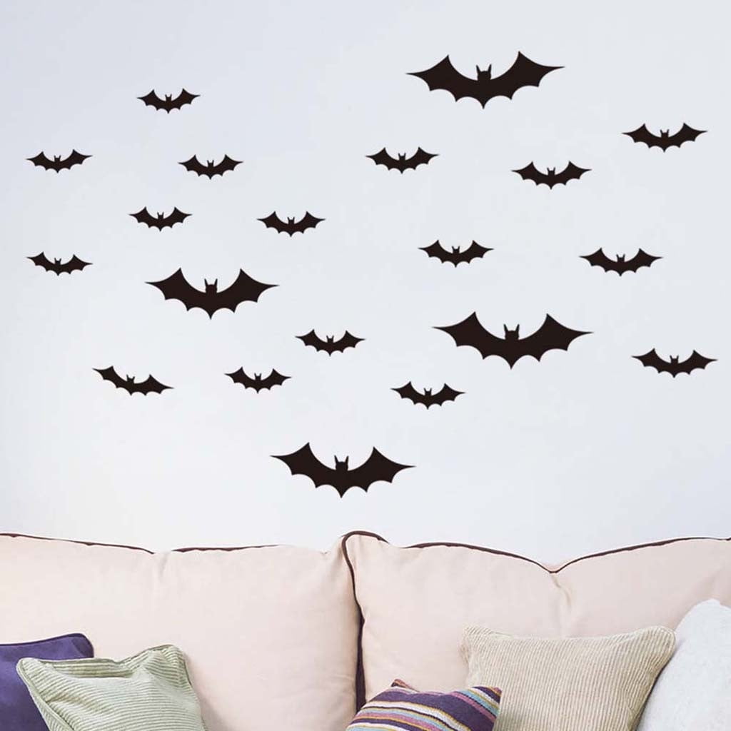 Teissuly Bats Halloween Decorations, 36Pcs 3D Bats Wall Decor, 4 Sizes ...