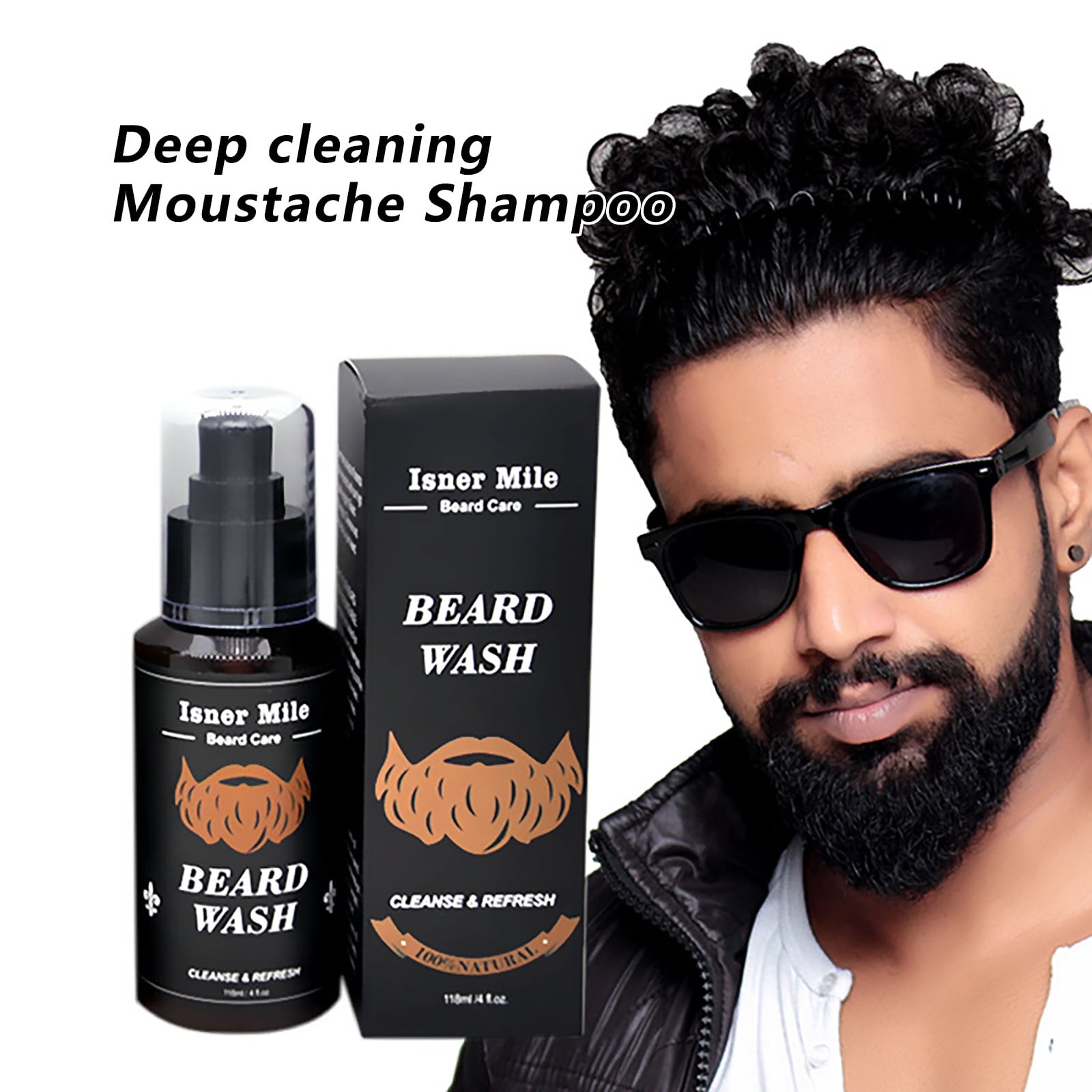 Teissuly Beard Wash Deep Cleansing Shampoo Men's Cleaning Beard Shampoo ...