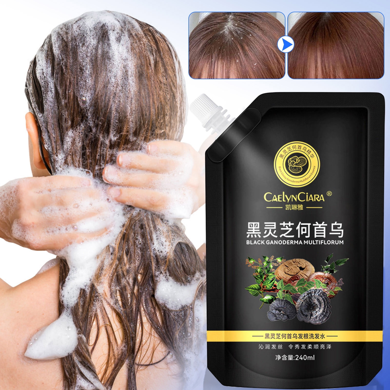 Teissuly Black Ganoderma Reynoutria Multiflora Shampoo To Reduce ...