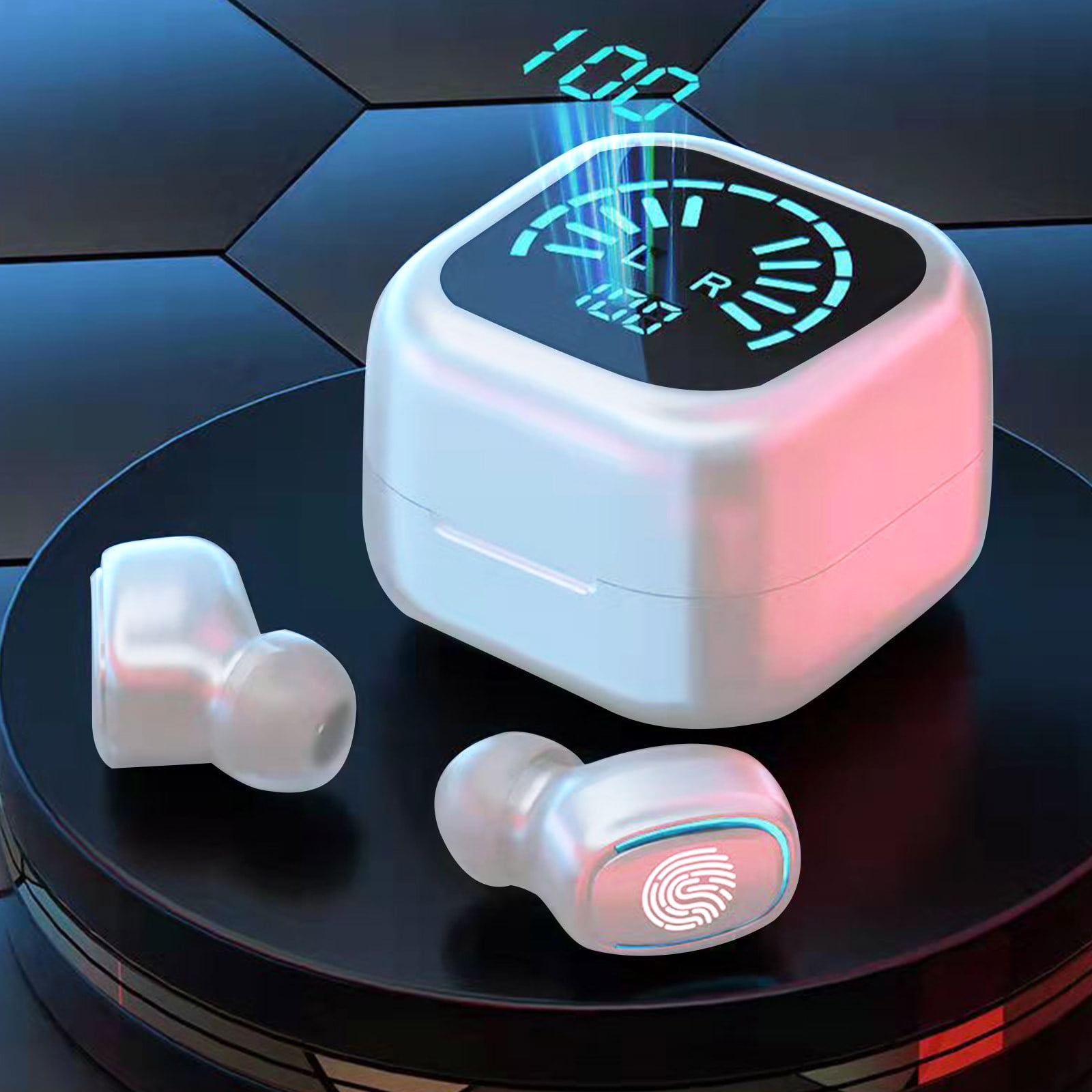 Teissuly Bluetooth Wireless Headphones Earbuds With LED Power Display ...