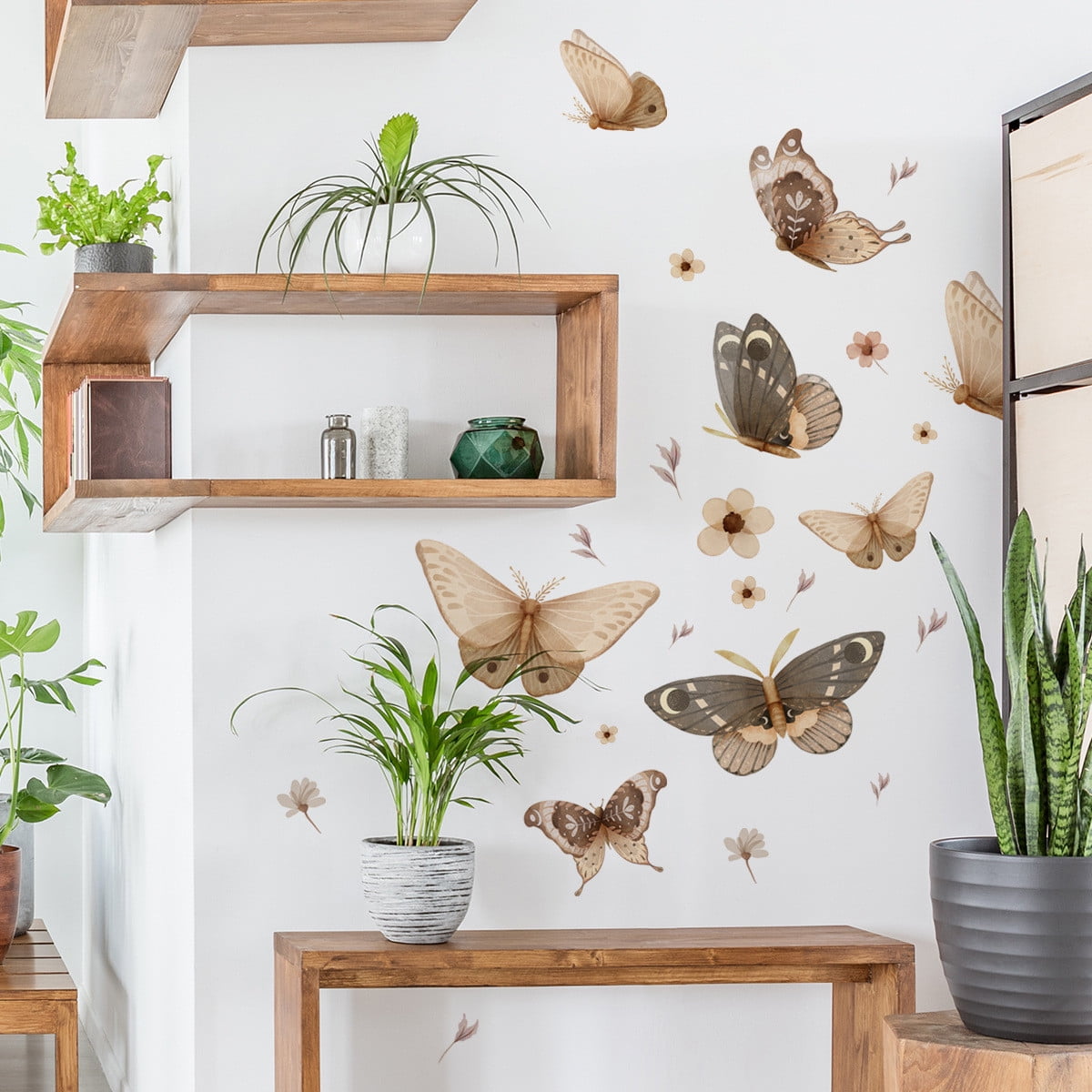 Teissuly Boho Butter Fly Peel And Stick Wall Sticker, Transparent Self ...