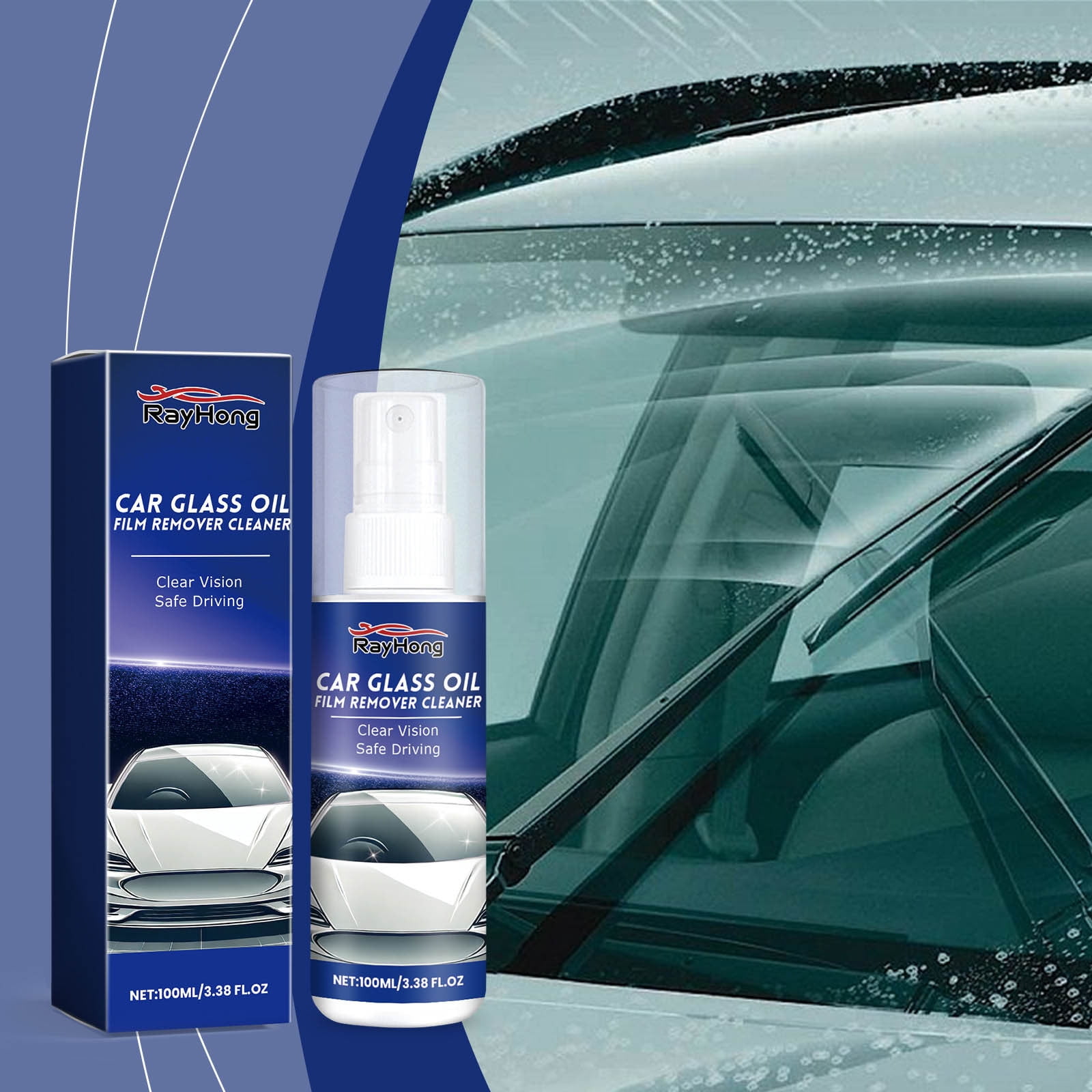 Teissuly Car Glass Oil Film Removal Cleaner Penetrates And Decomposes ...