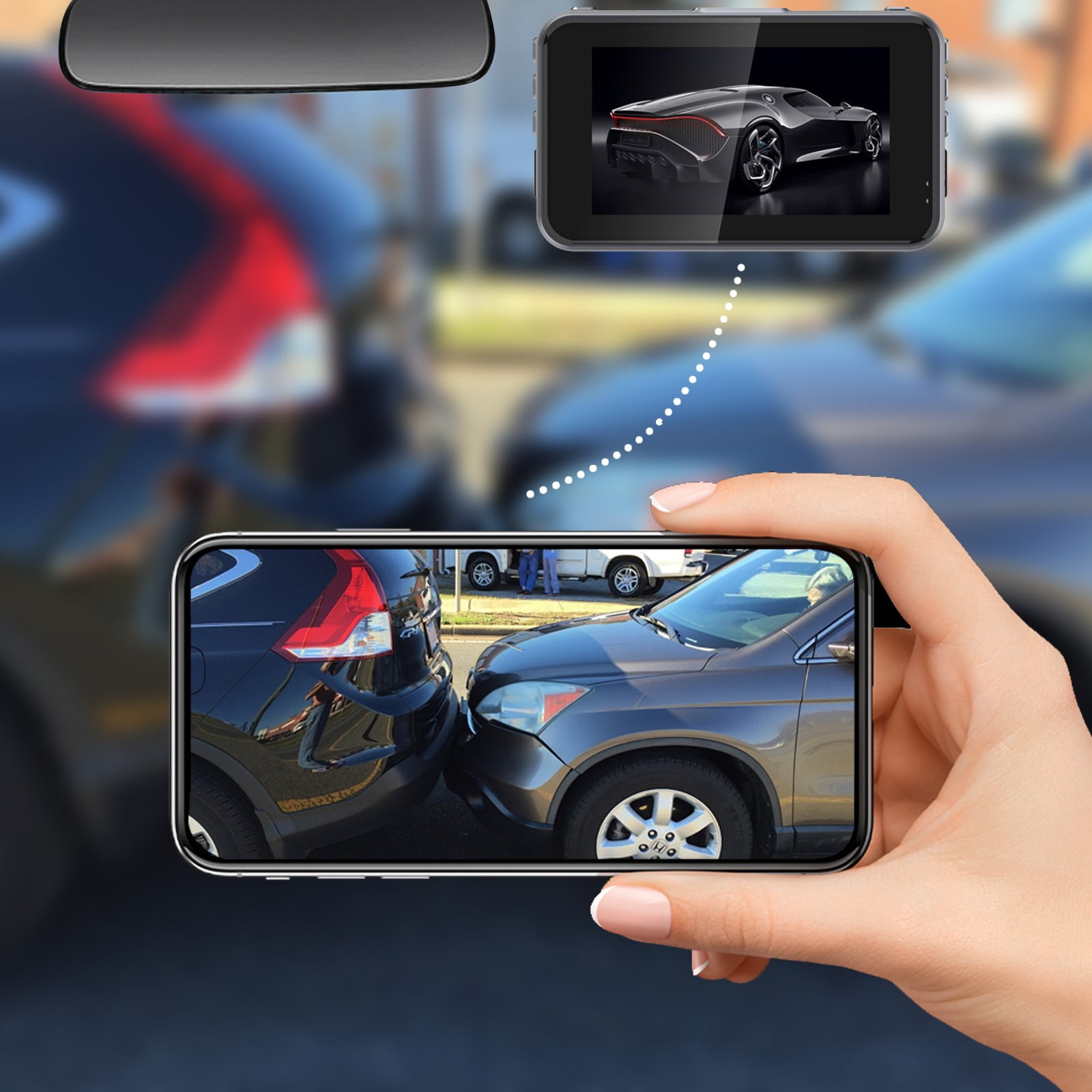 Teissuly Car Recorder 1296P Camera Car Recorder Black 3 Inch HD Car ...
