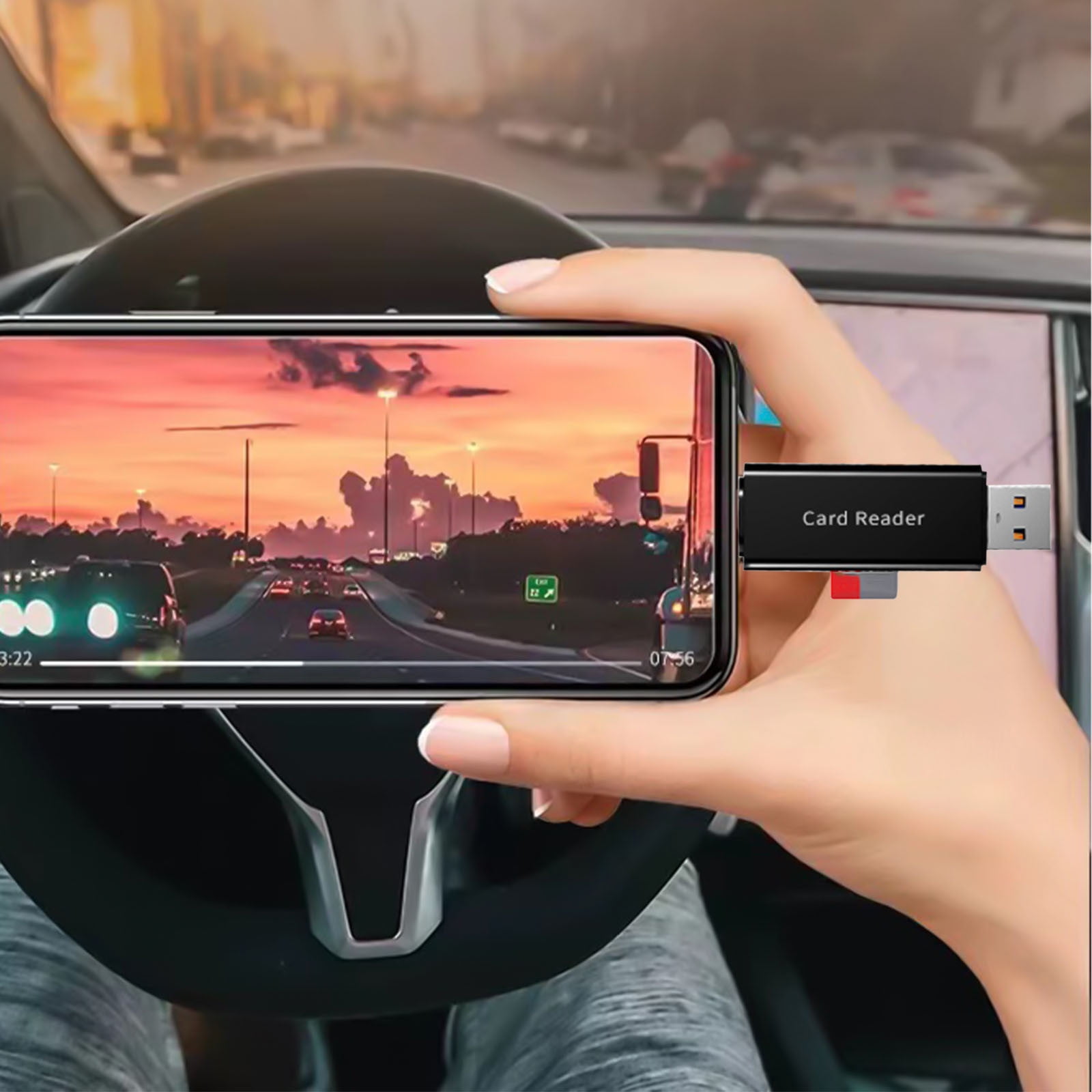 Teissuly Card Reader USB-C 3-In-1 Memory Card Reader With Connectors ...