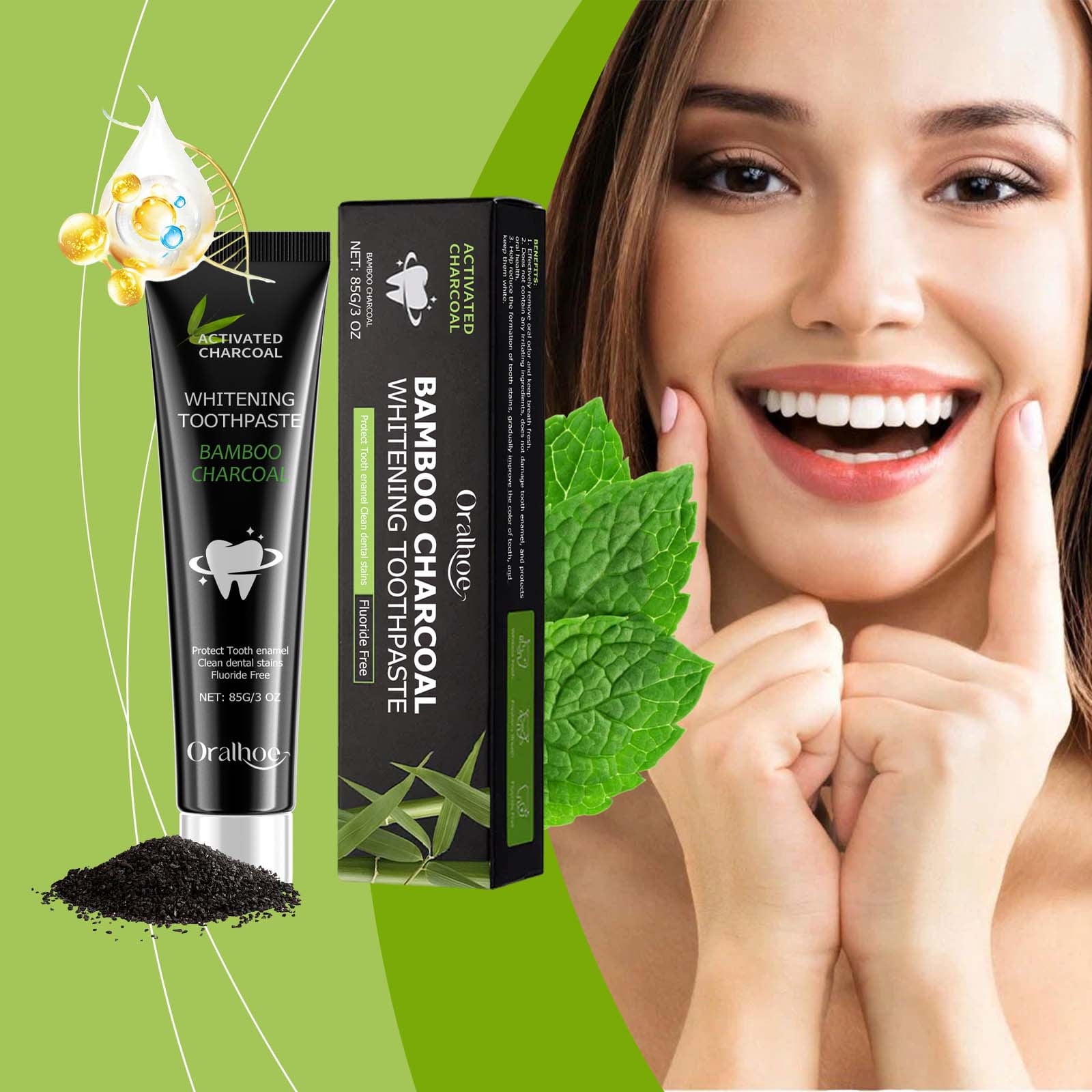 Teissuly Charcoal Black Toothpaste Whitens Teeth Removes Yellowness And ...
