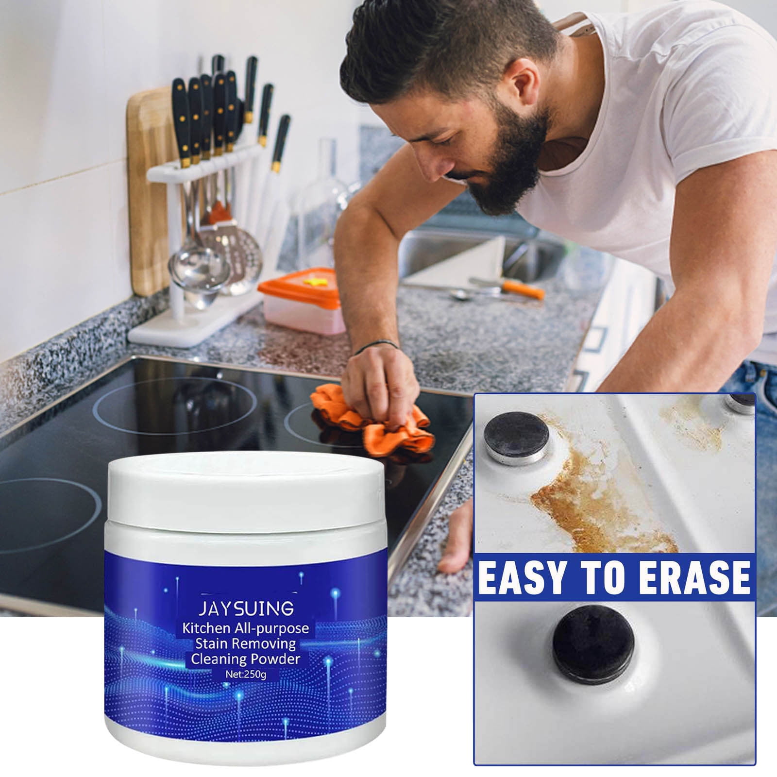 Teissuly Chef Cleaner Powder, Heavy Duty Degreaser Cleaner, Easy Off ...