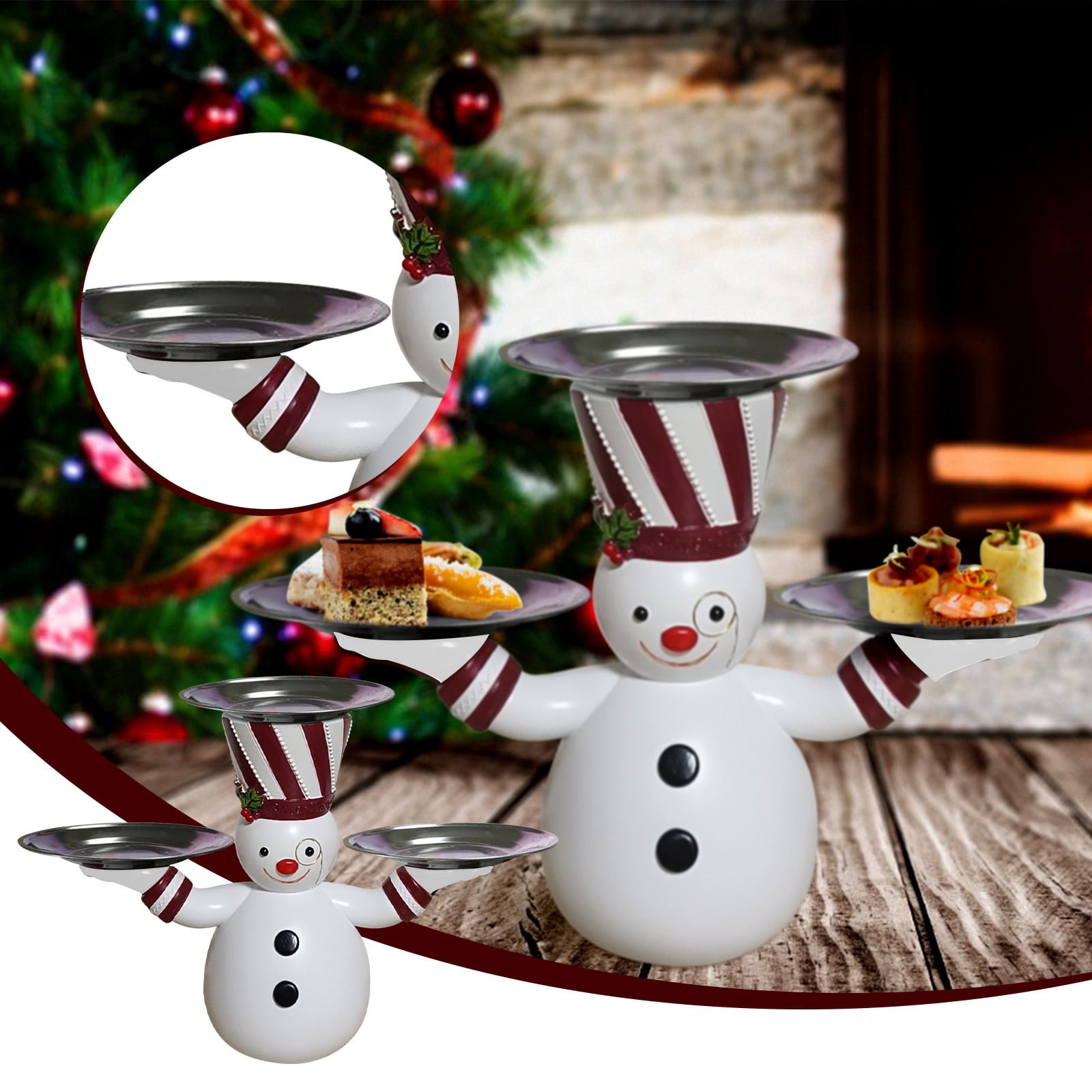 Teissuly Christmas Decorations Black X Friday Christmas Snowman Tray ...