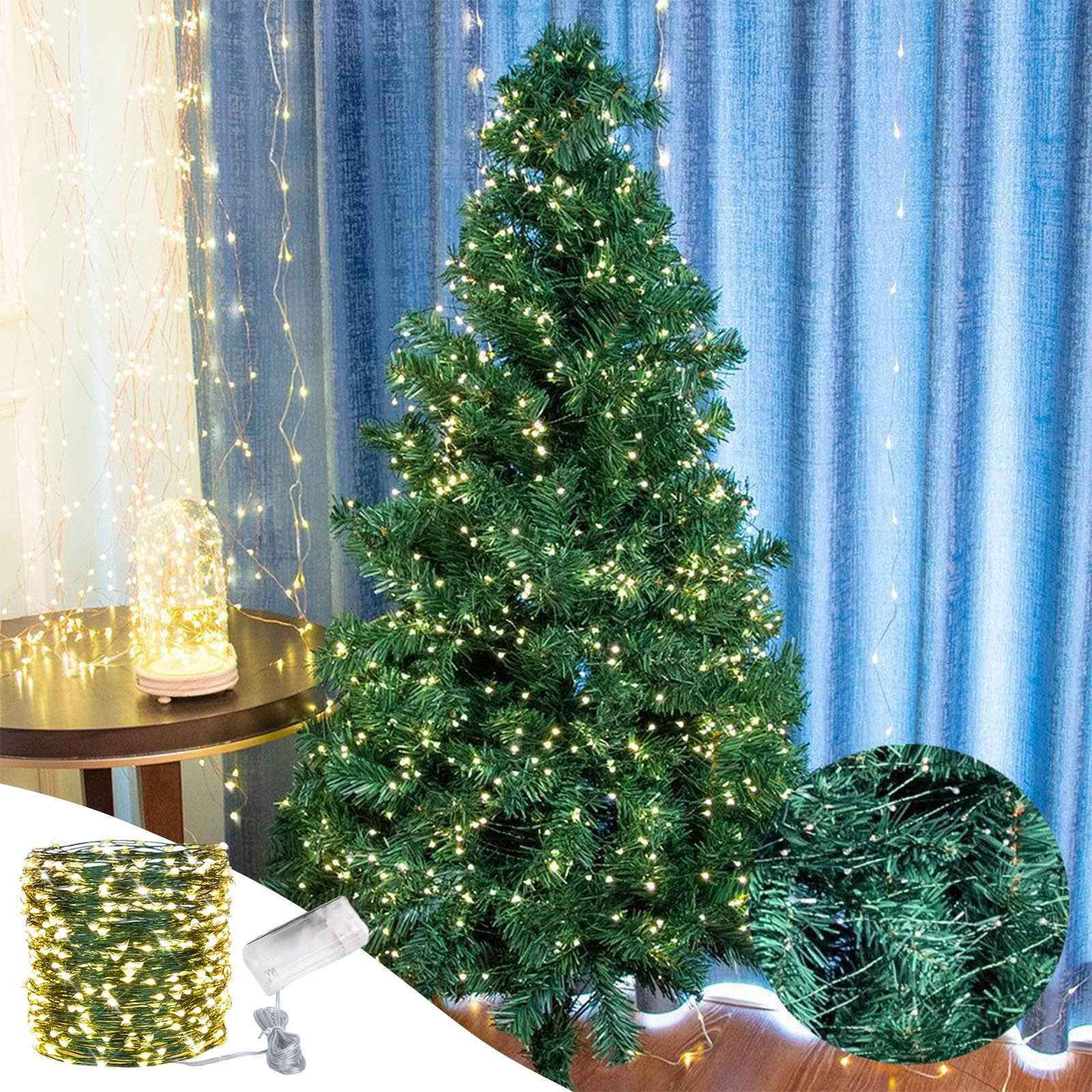 Teissuly Christmas Decorations Outdoor Lights,100 LEDs Christmas ...