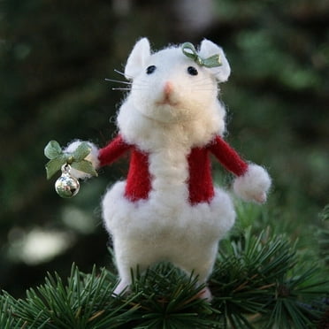 Cute Needle Felted Mouse（DIY Kits),Christmas Wool Felt Mouse Ornament ...