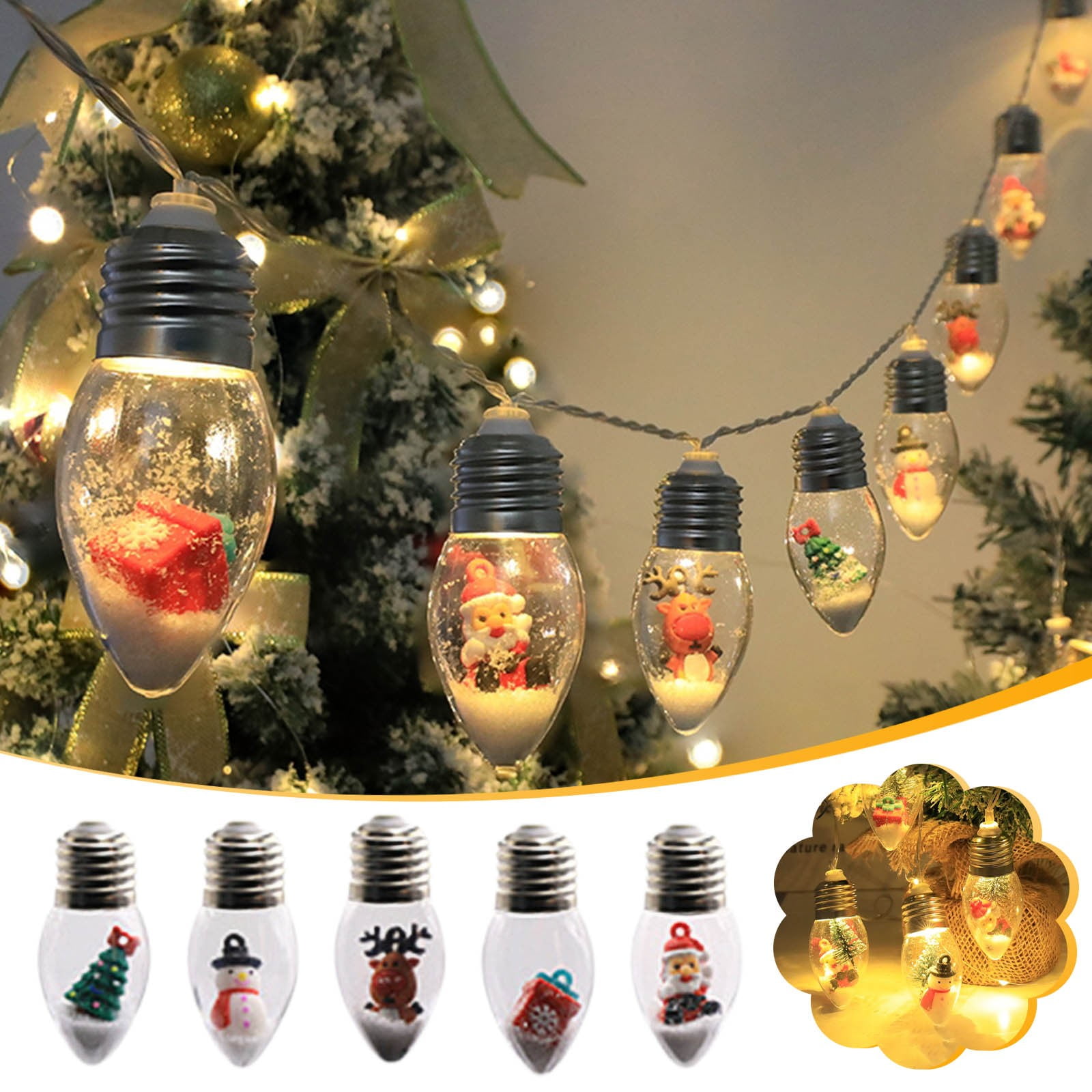 Teissuly Christmas LED String Lights - Fairy Bulb Lights, Sparkling ...