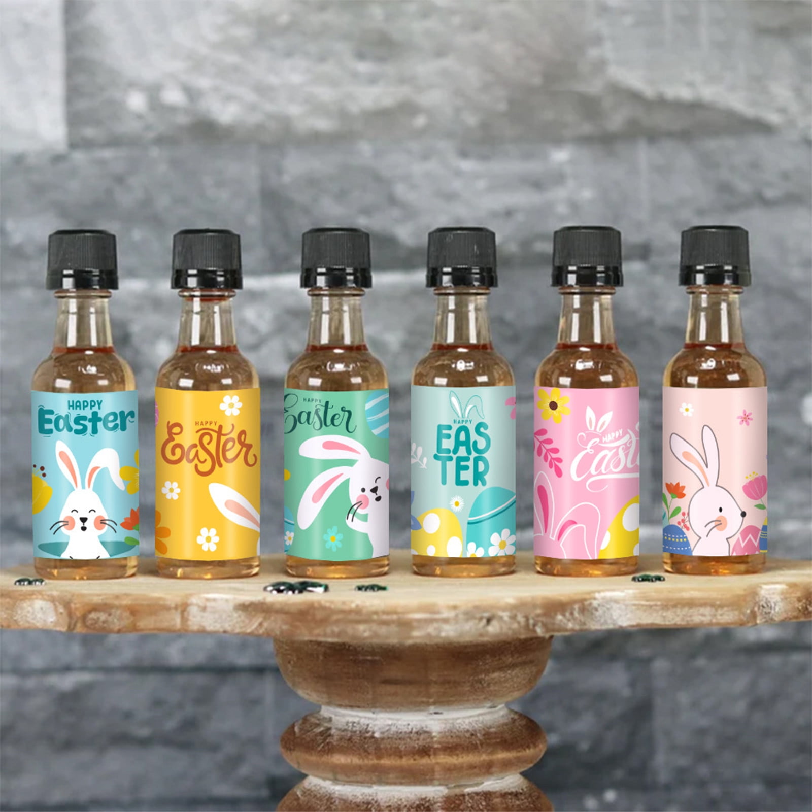 Teissuly Clearance Easter Water Bottle Label Stickers 6pcs Easter Bunny ...