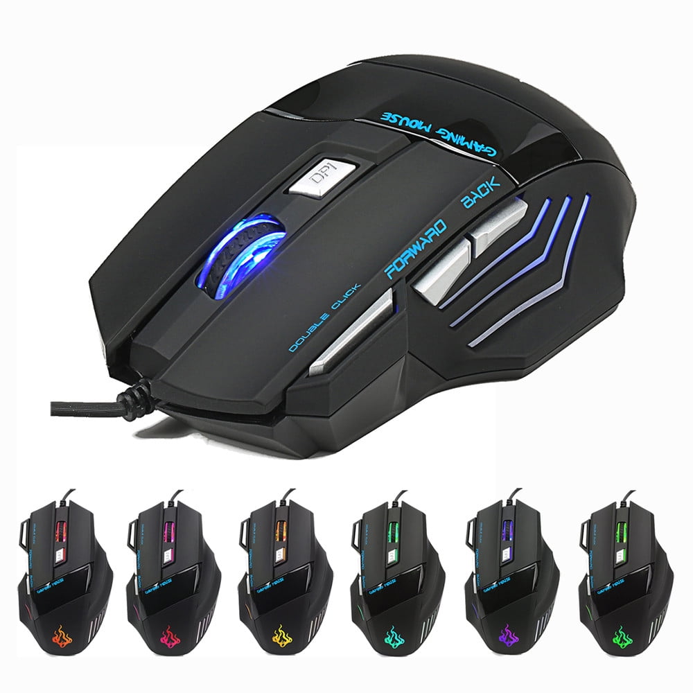 Teissuly Clearance New 5500 DPI 7 Button LED Optical USB Wired Gaming Mouse Mice For Pro Gamer ...