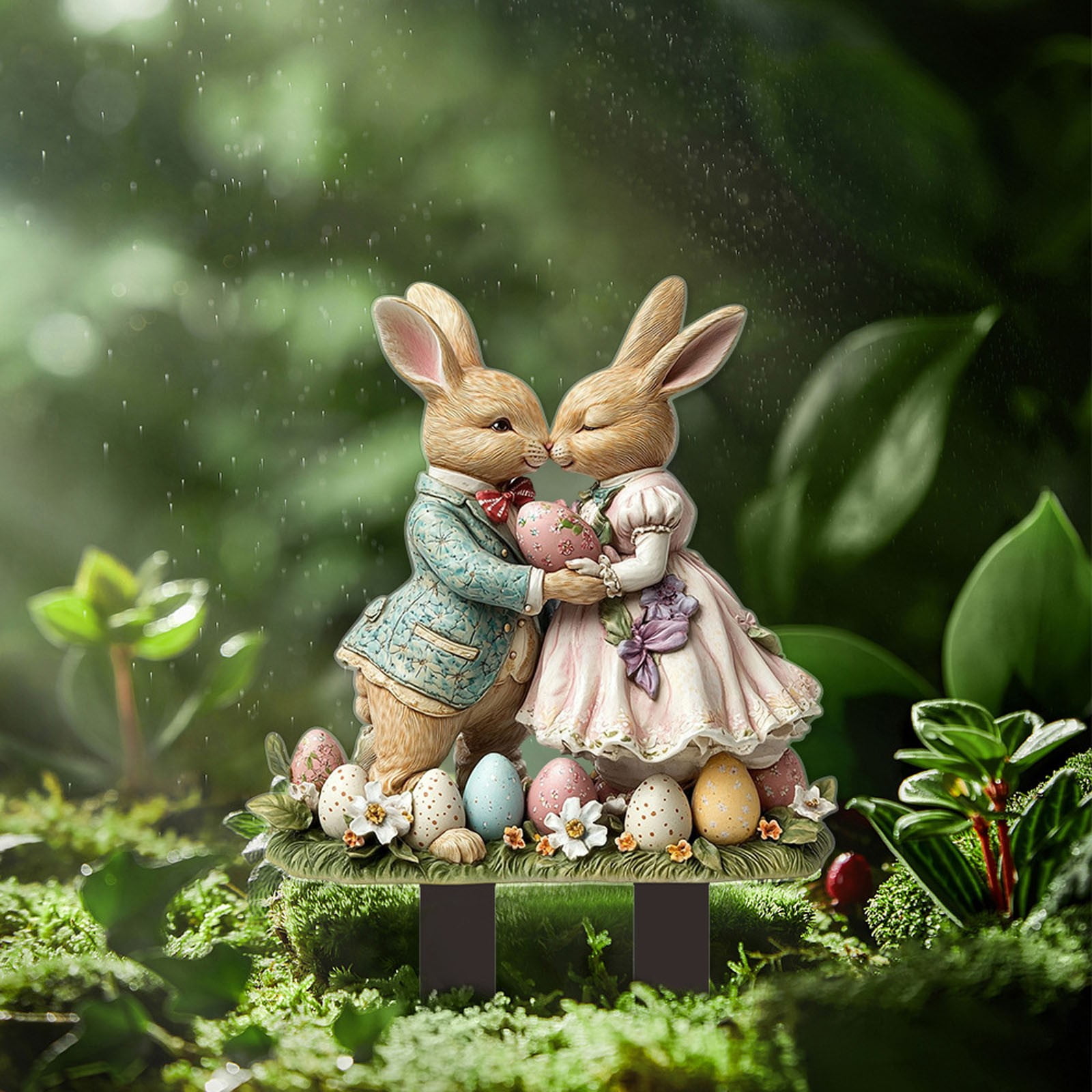 Teissuly Clearance Romantic Wedding Rabbits Garden Floor Insertion 2D ...