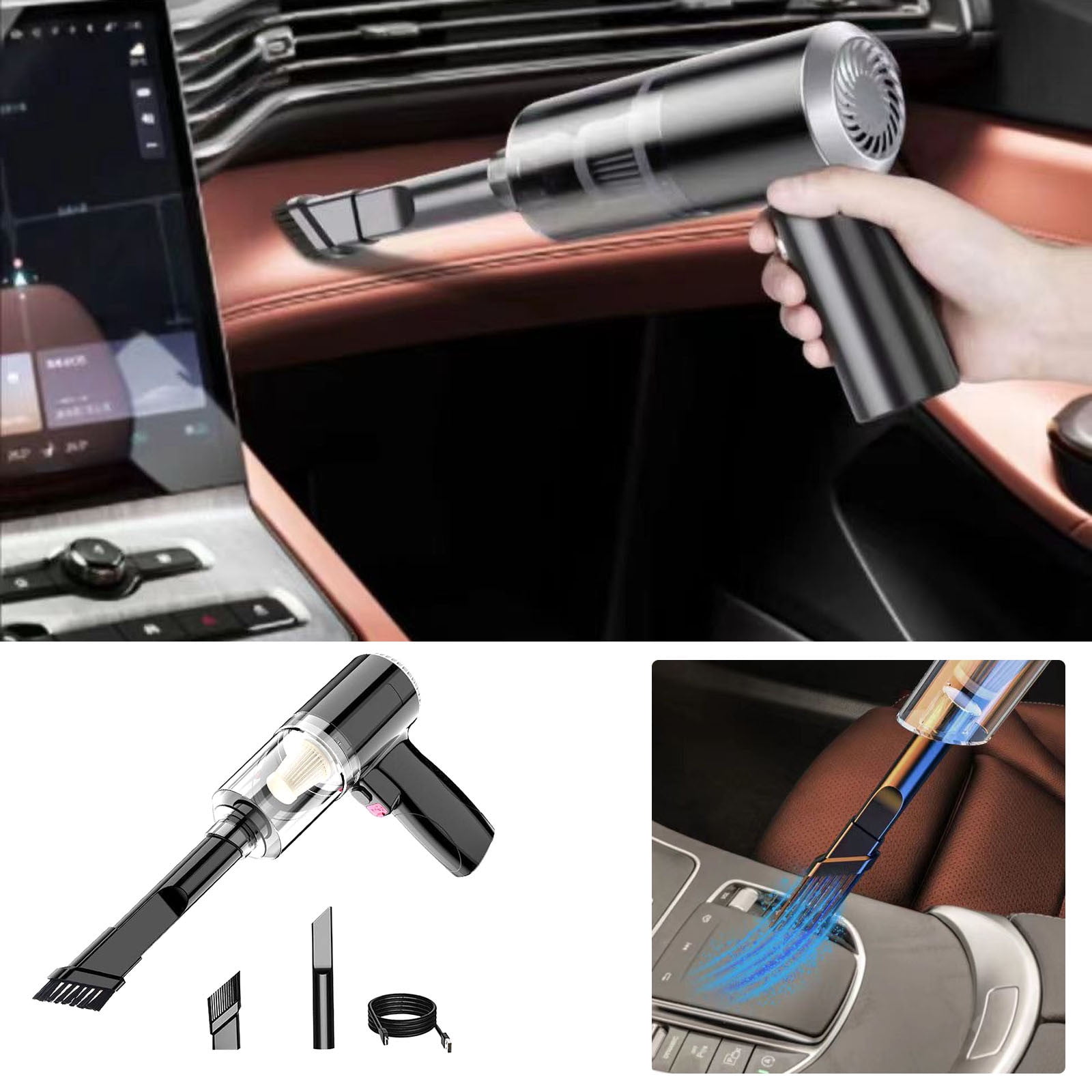 Teissuly Cordless Vacuum Cleaner, Mini Handheld Vacuum, Small Car ...