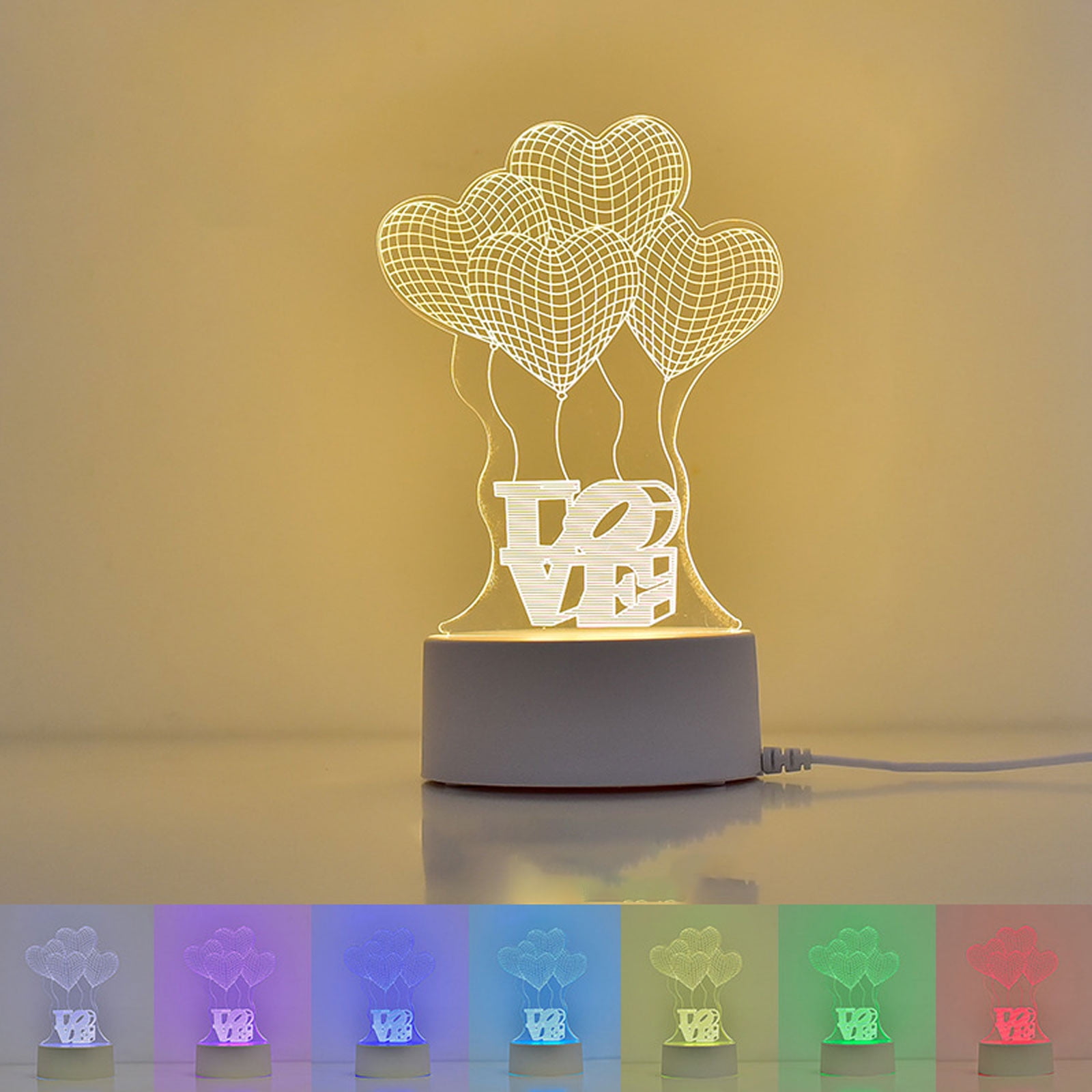 Teissuly Creative LED Ambient Night , Children's Night, 3D Desk Lamp ...
