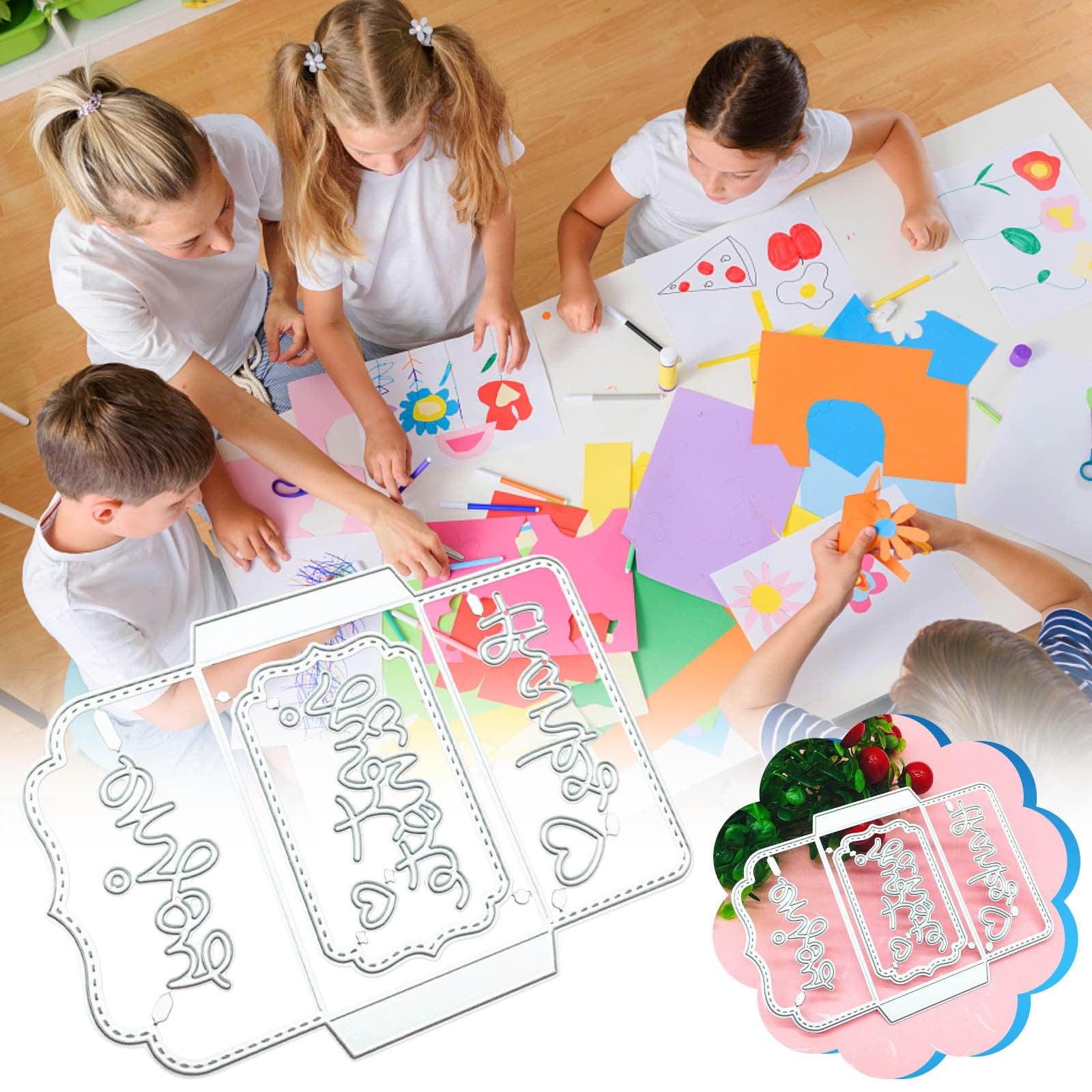 Teissuly Cutting Dies Kit DIY Scrapbooking Metal Stencil Template Paper ...