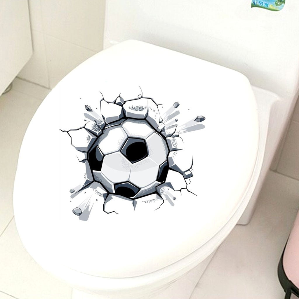 Teissuly DIY Football Toilet Seat Bathroom Sticker Home Refrigerator ...