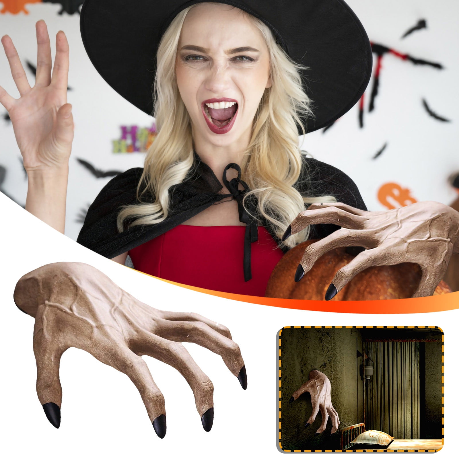 Teissuly Devil Hand Claw Arm Wall Resin Ornament Hand Pendant Halloween ...