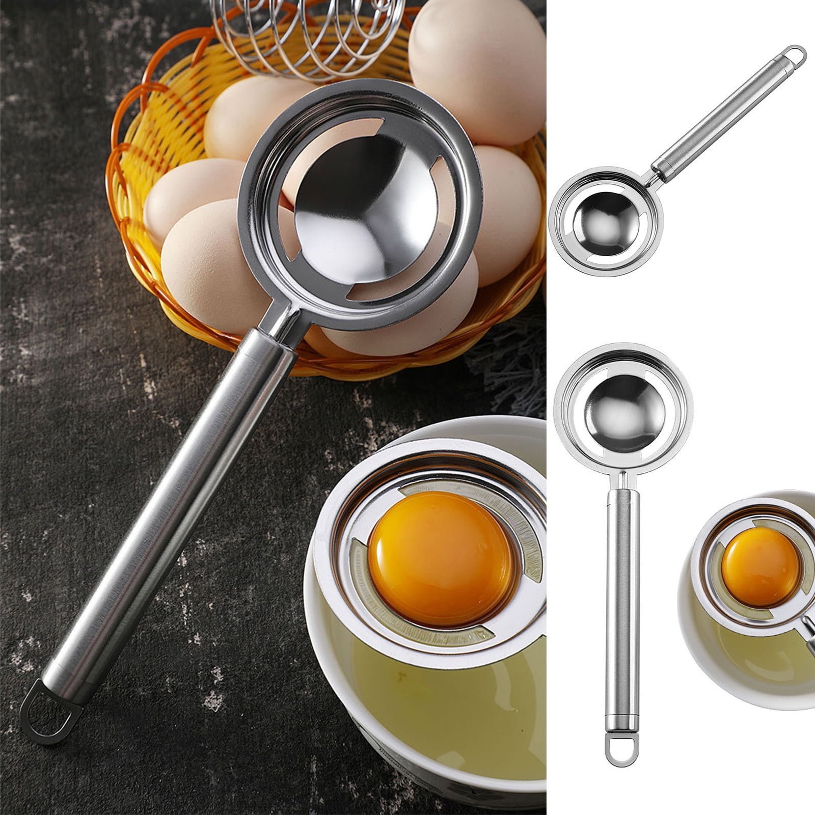Teissuly Stainless Steel Eggs Yolk White Separator Divider Holder Sieve ...
