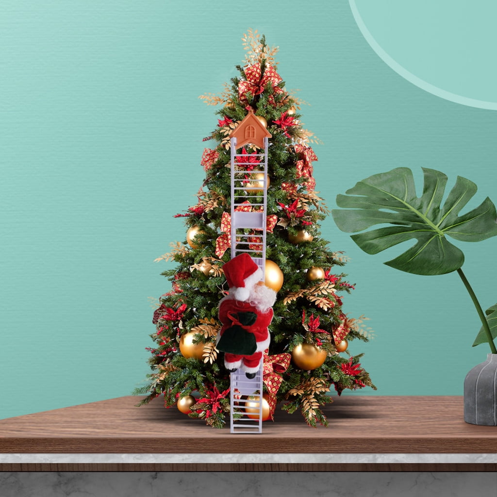 Teissuly Electric Climbing Santa Claus Decoration Santa Claus Climbing ...