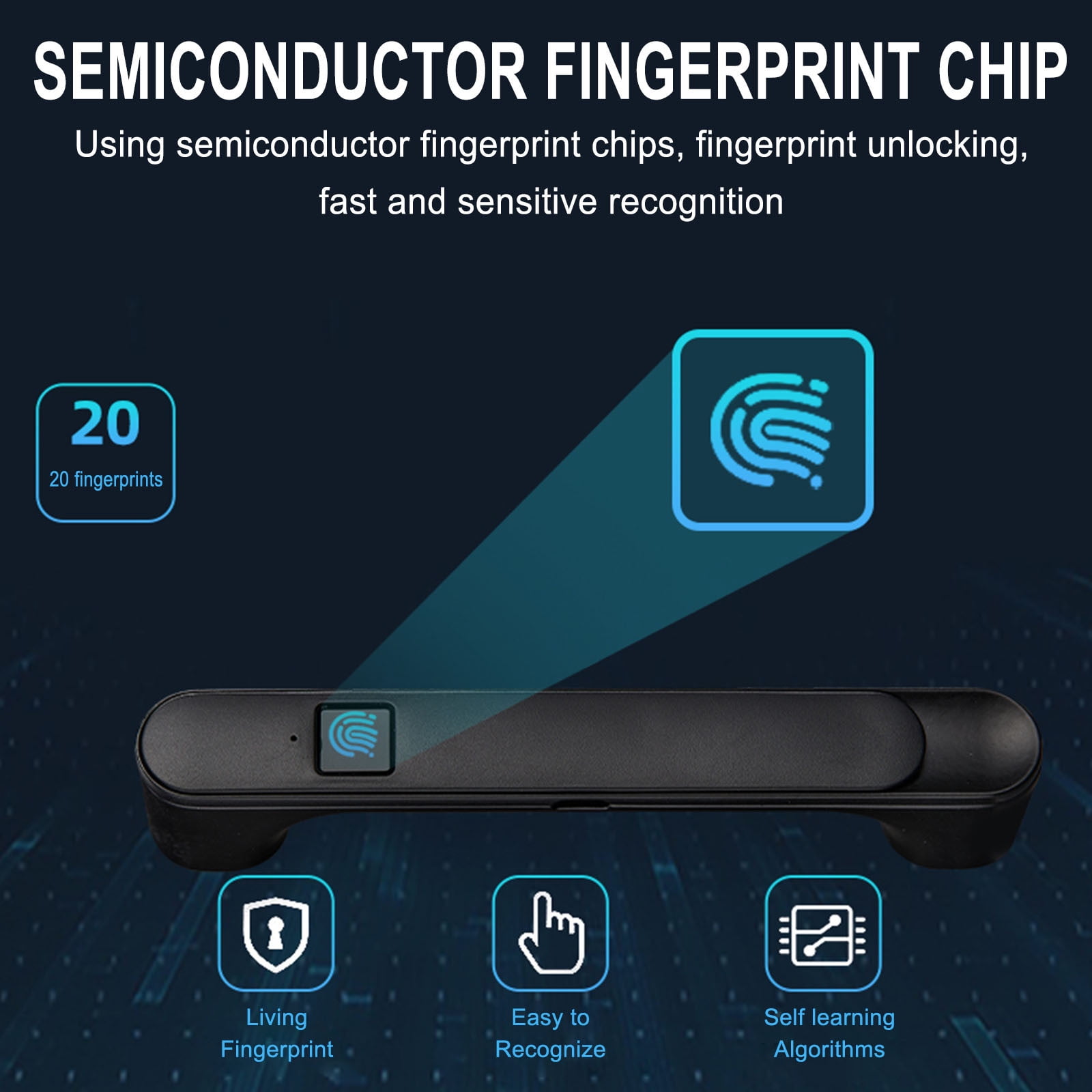 Teissuly Fingerprint Cabinet Lock, Smart Biometric Cabinet Password ...
