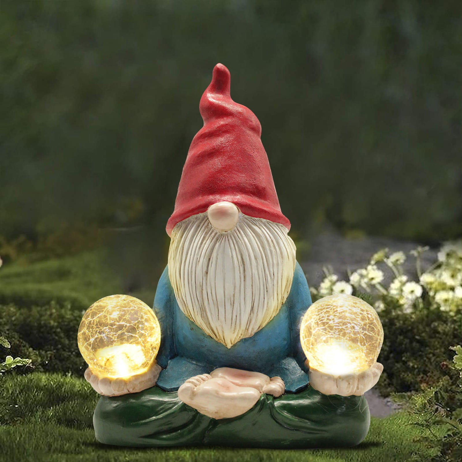 Teissuly Garden Dwarf Statue-Resin Dwarf Statue Carrying Ball And Solar ...
