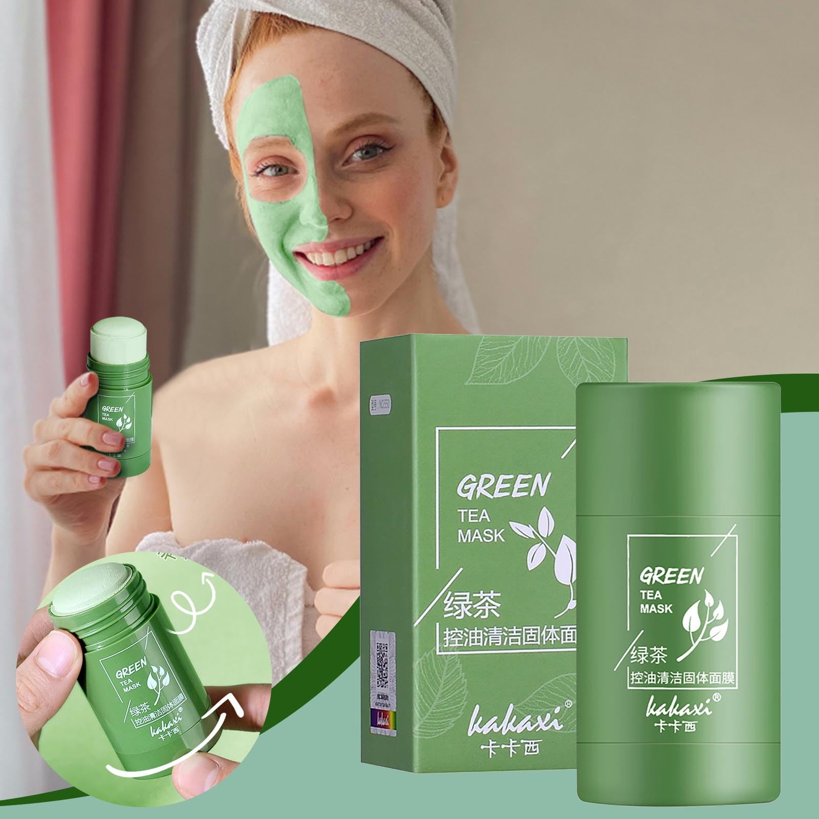 Teissuly Green Tea Mask Stick Poreless Deep Cleanse Mask Stick ...