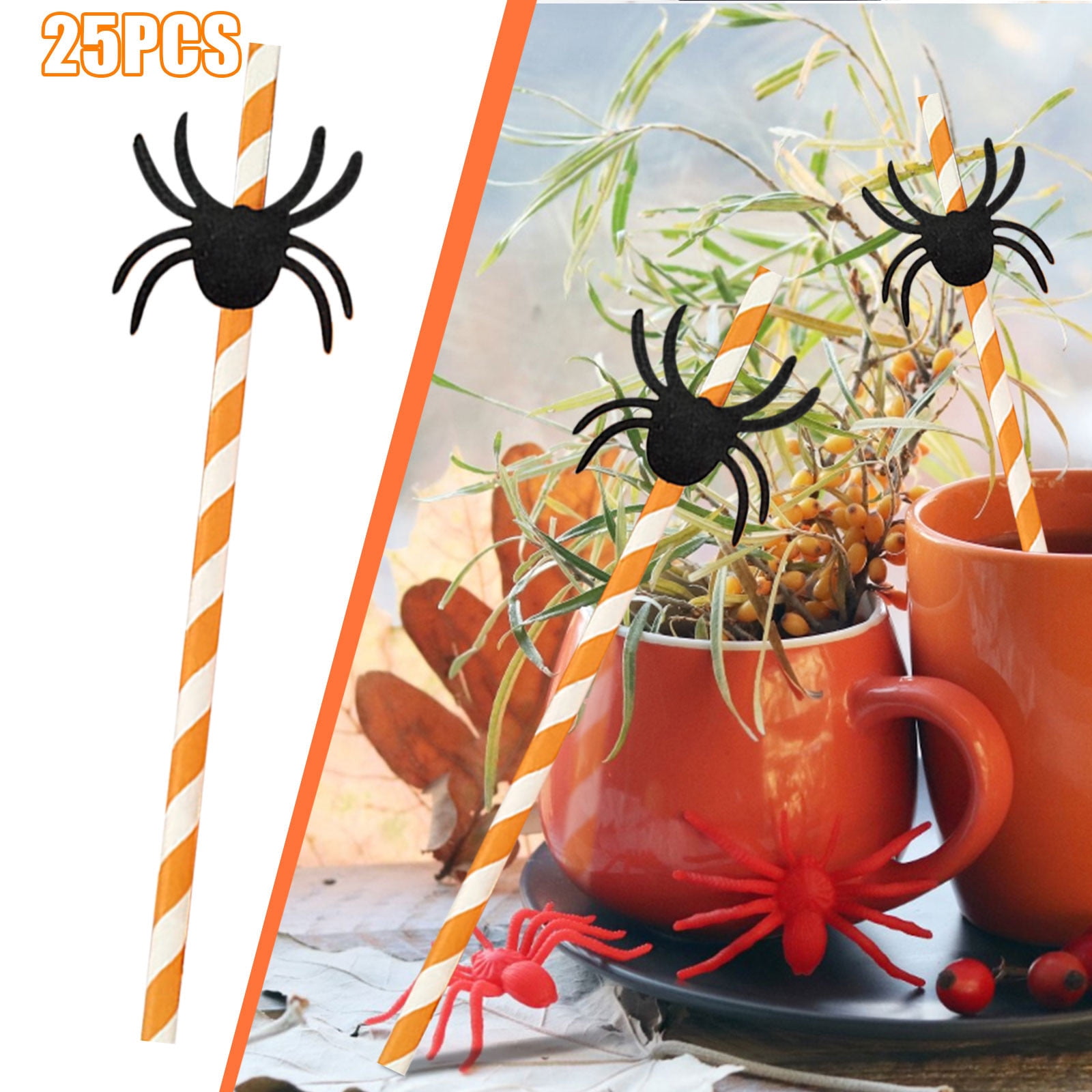 Teissuly Halloween New Products Dessert Table Dressing Straw Funny ...