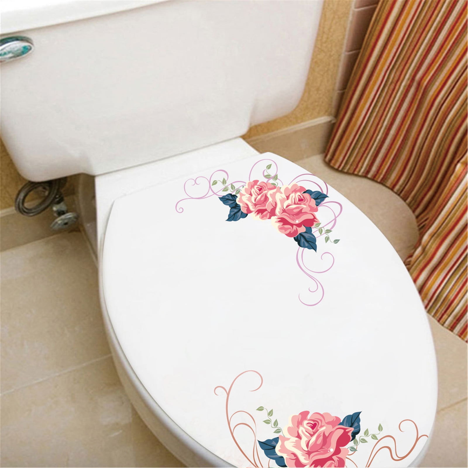 Teissuly Ink Flower Rattan Toilet Refrigerator Cabinet Sticker Wall ...