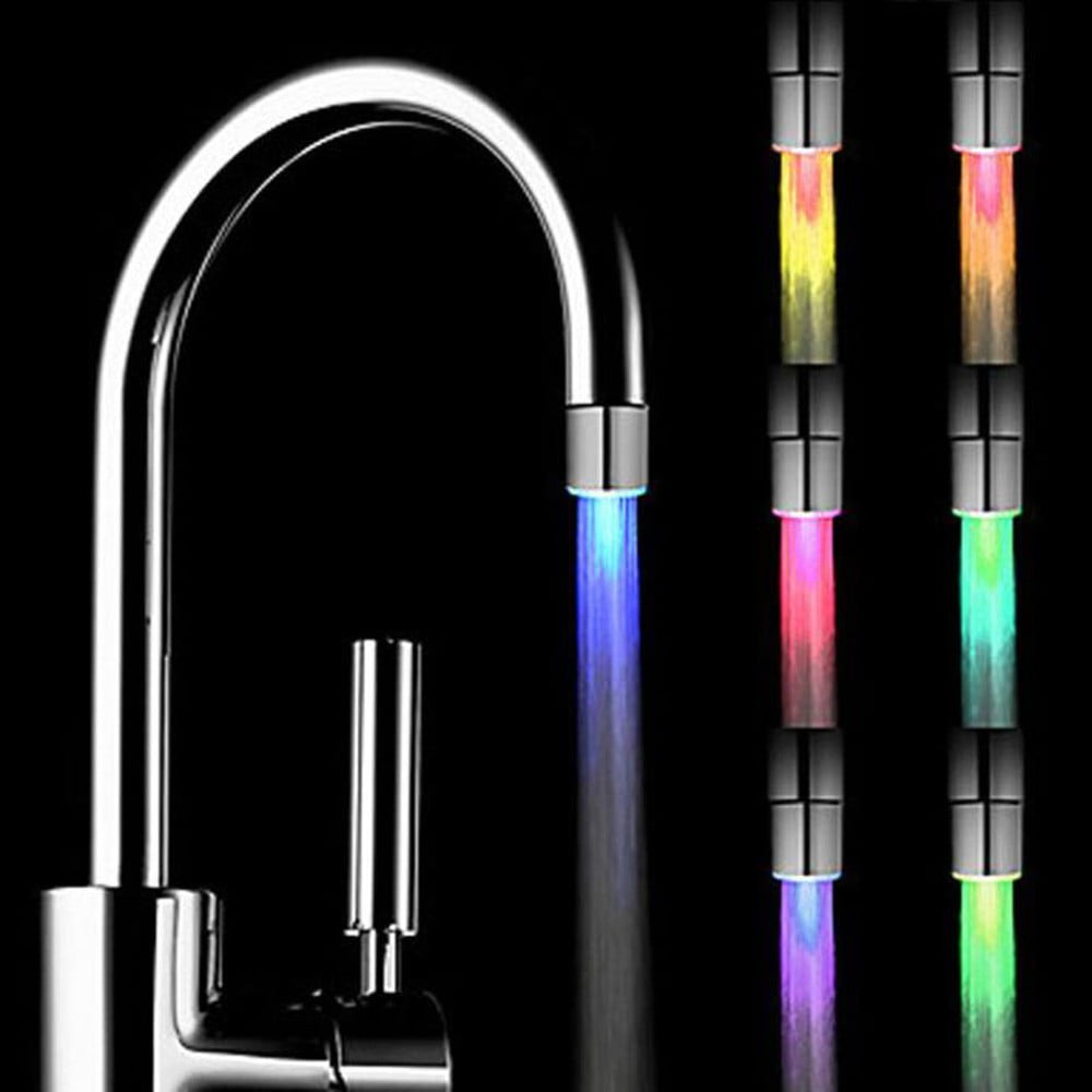Teissuly Kitchen Sink LED Light Faucet Romantic 7 Color Change Tap ...