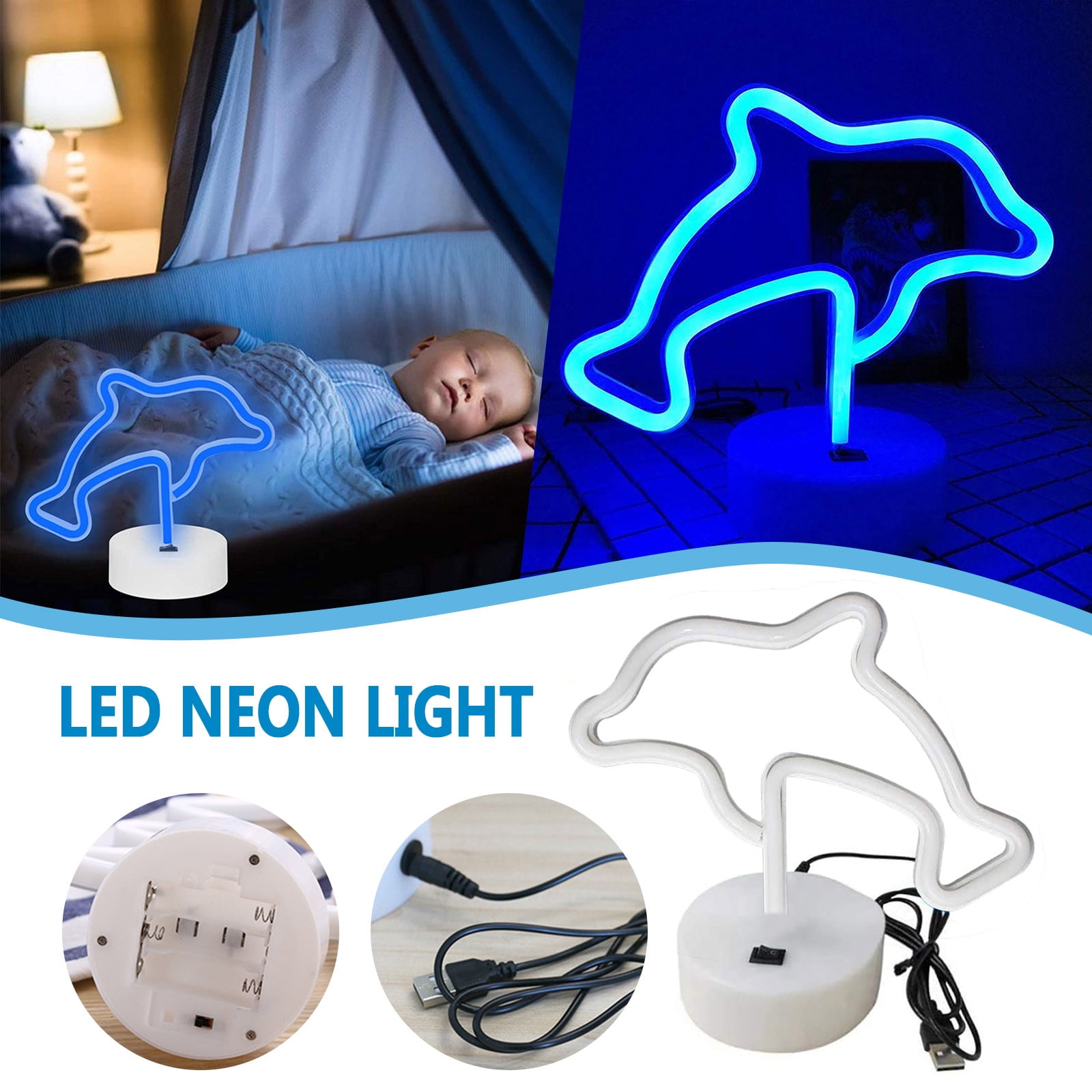 Teissuly Led Neon Light Bedroom Decoration Soft Light Night Light ...