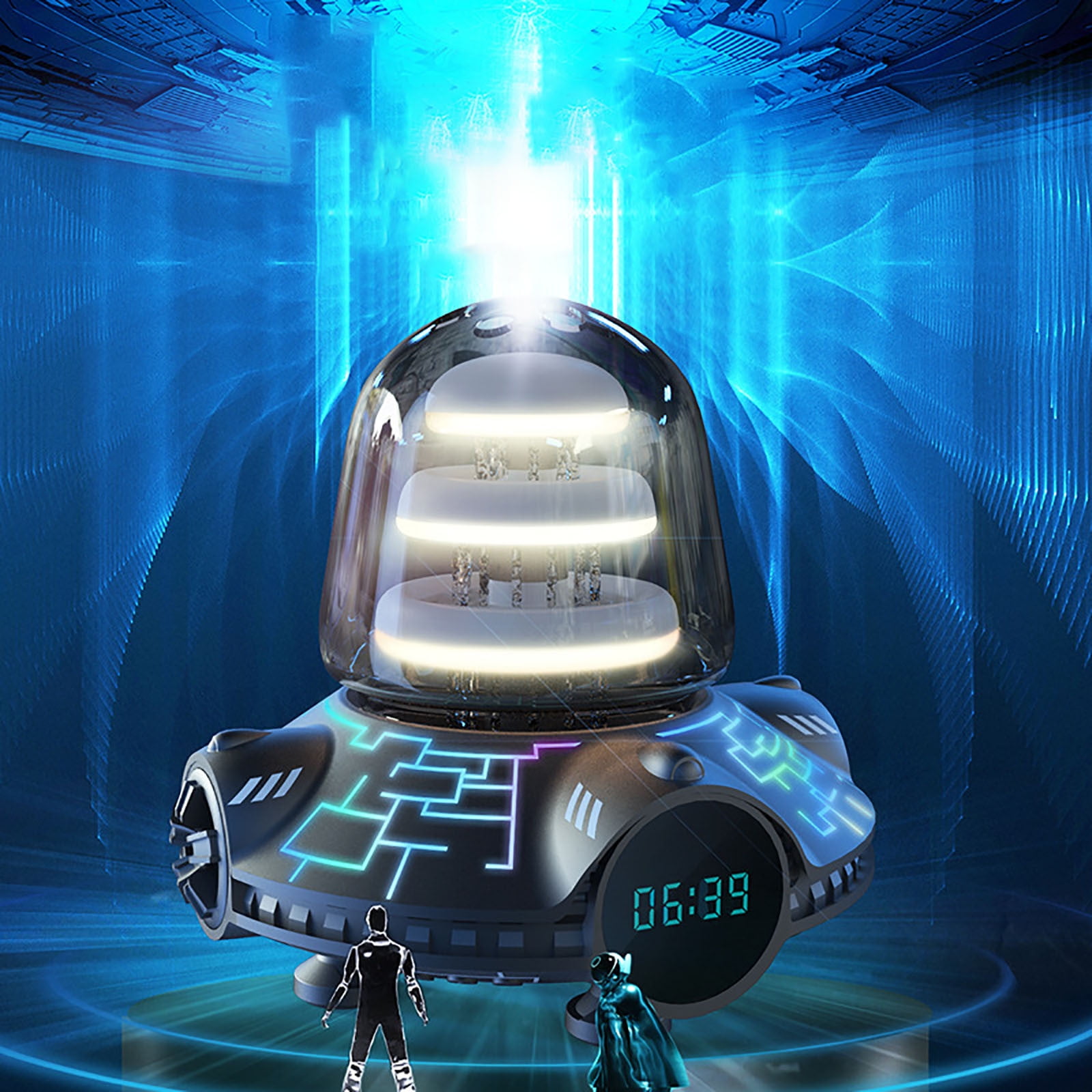 Teissuly Light And Shadow Waterfall Bluetooth Speaker Desktop ...