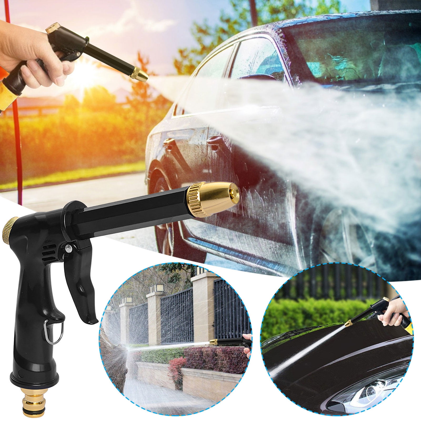 Teissuly Long Rod Black Household Water High Pressure Car Wash Spray ...