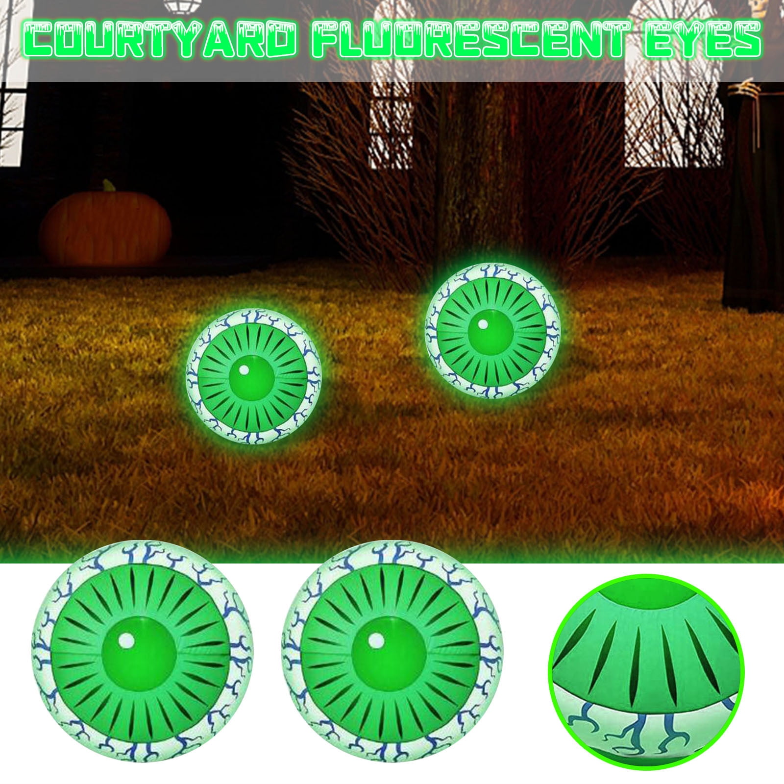 Teissuly Luminous Halloween Eyeballs with Stakes Glow In The Dark ...