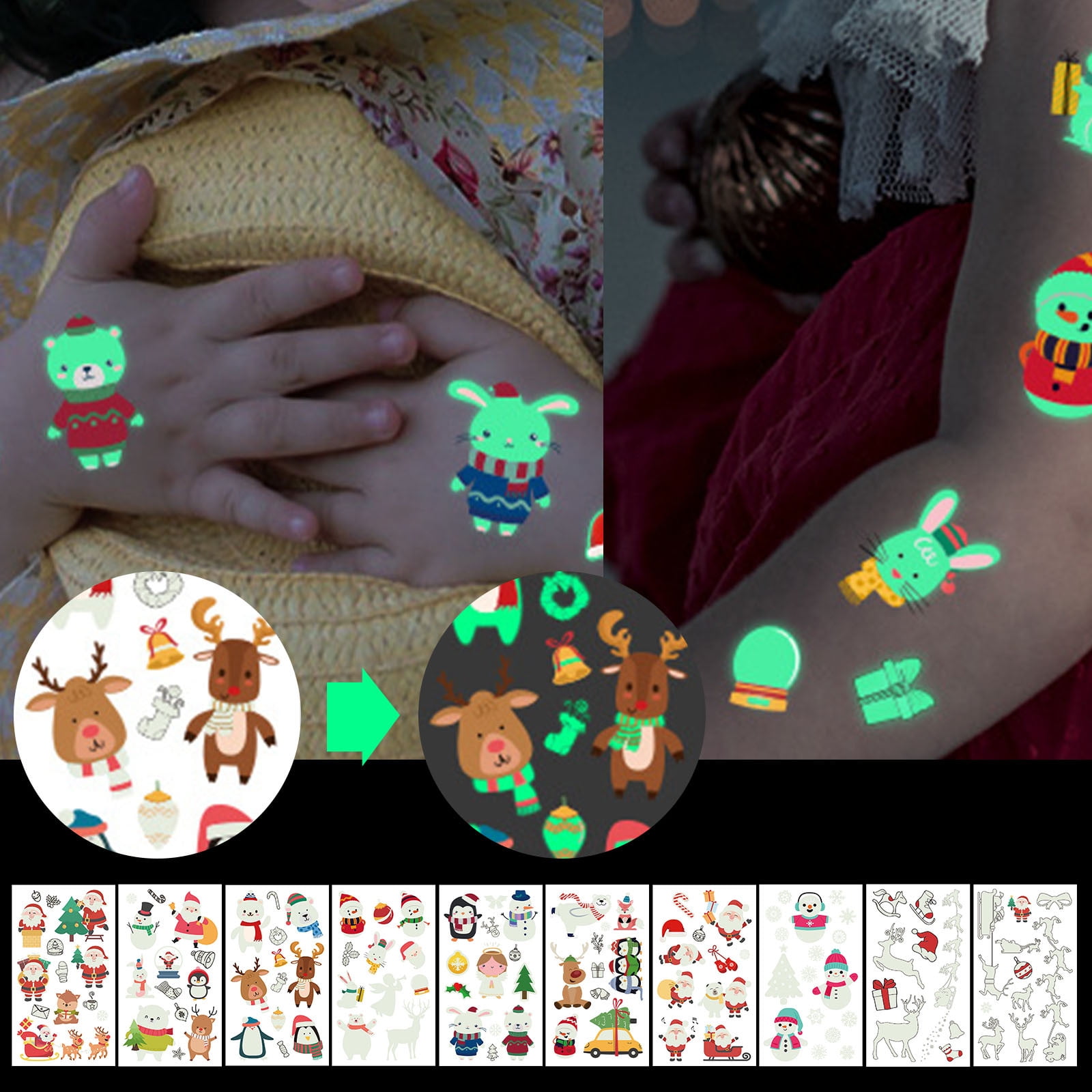 Teissuly Luminous Sticker Temporary Christmas Sticker - Walmart.com