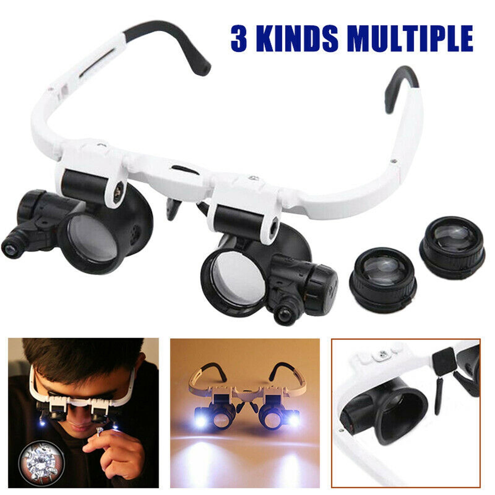 Teissuly Magnifying Glasses with LED Light Jeweler Loupe Watch Repair ...